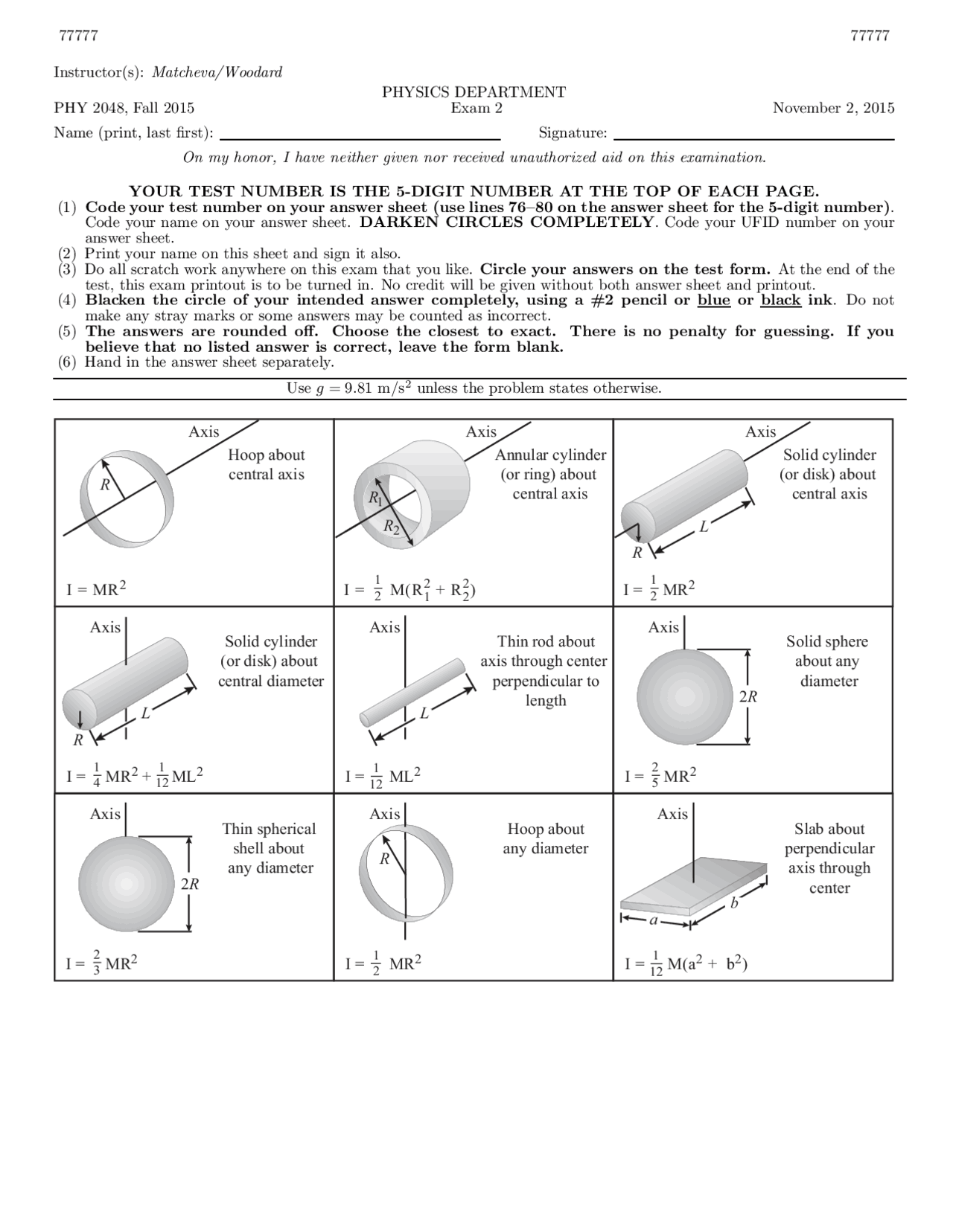 Vectors, Equation of Motion, Newton's Law and Weight | PHY 2048 - Docsity