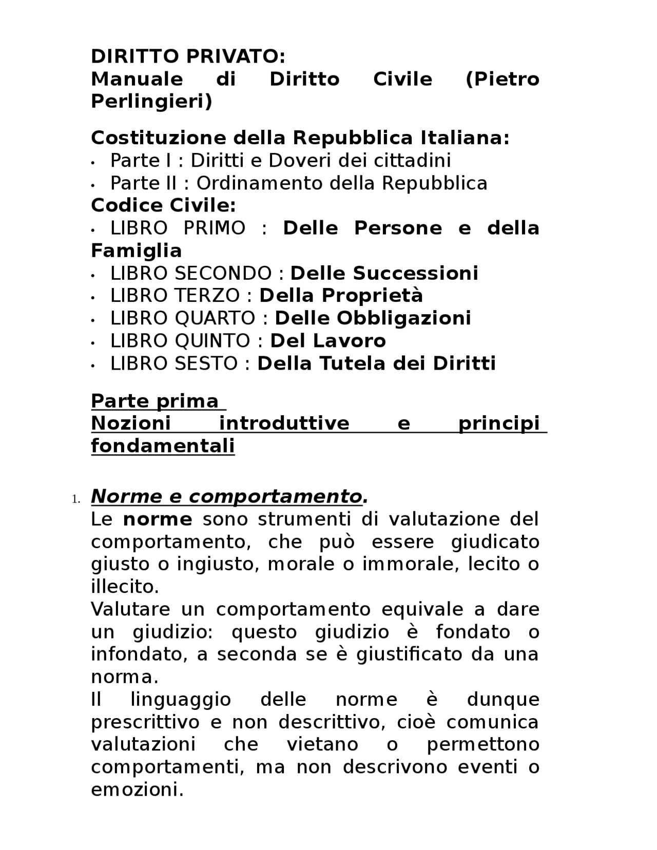 Diritto Privato Perlingieri Docsity