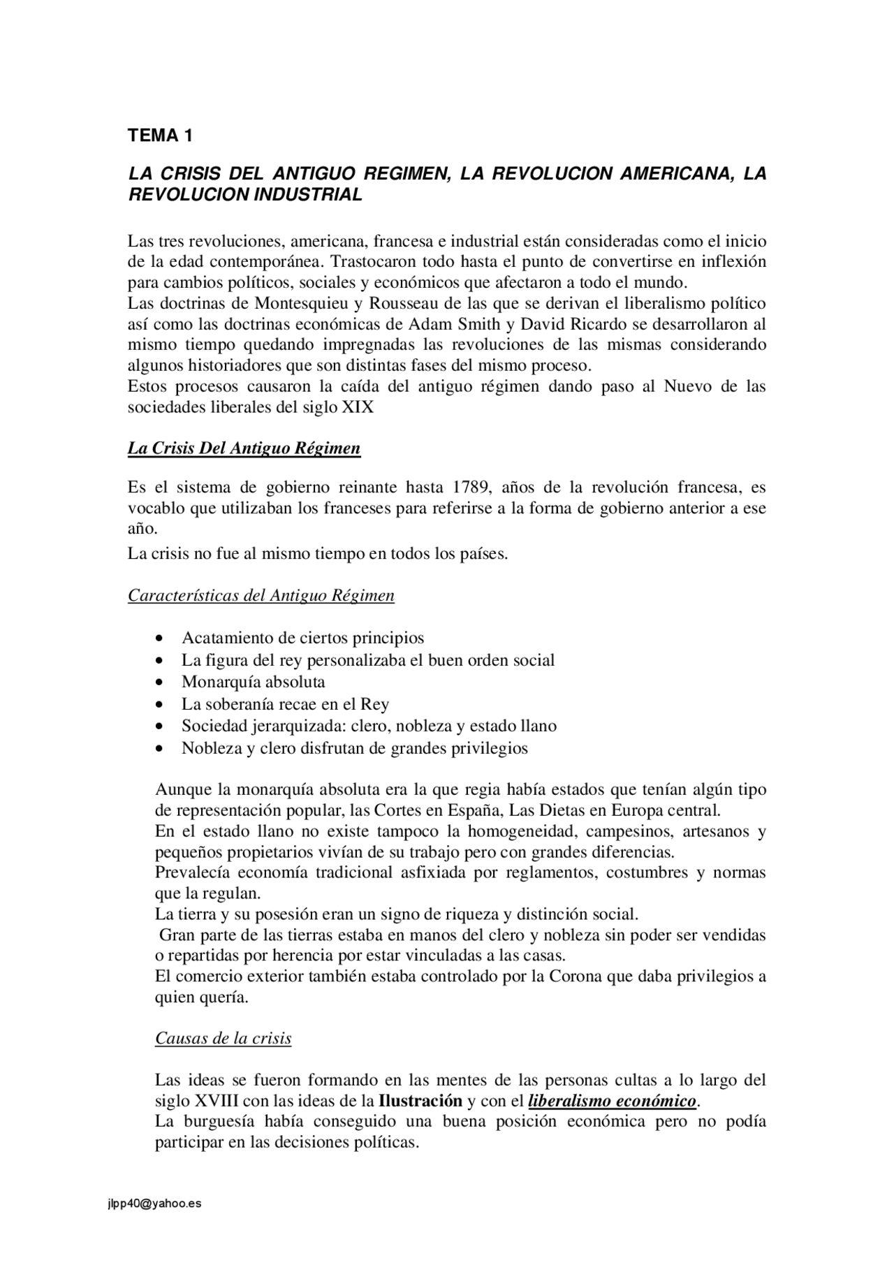 Apuntes revolución américana - Docsity