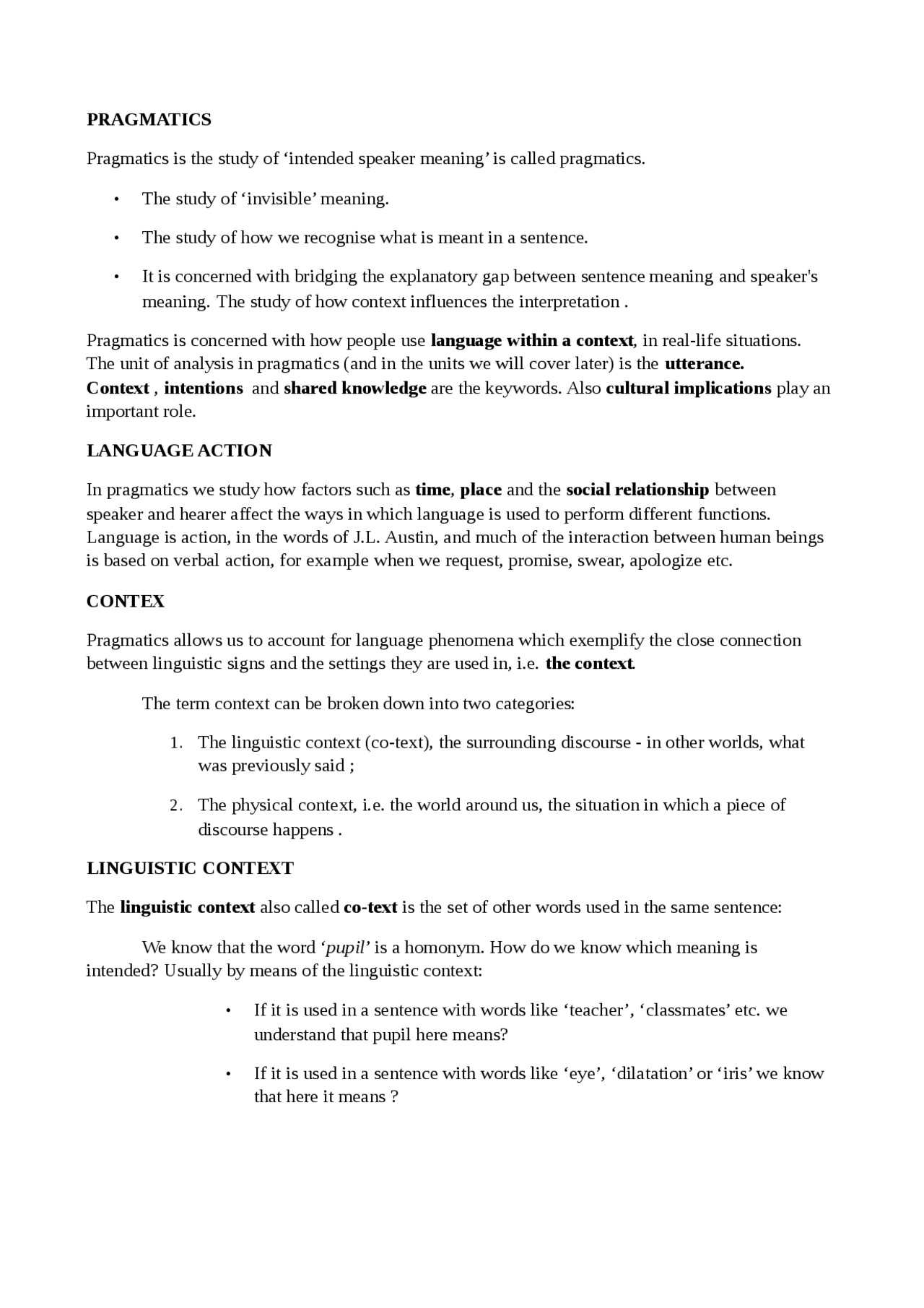 Pragmatics - Docsity