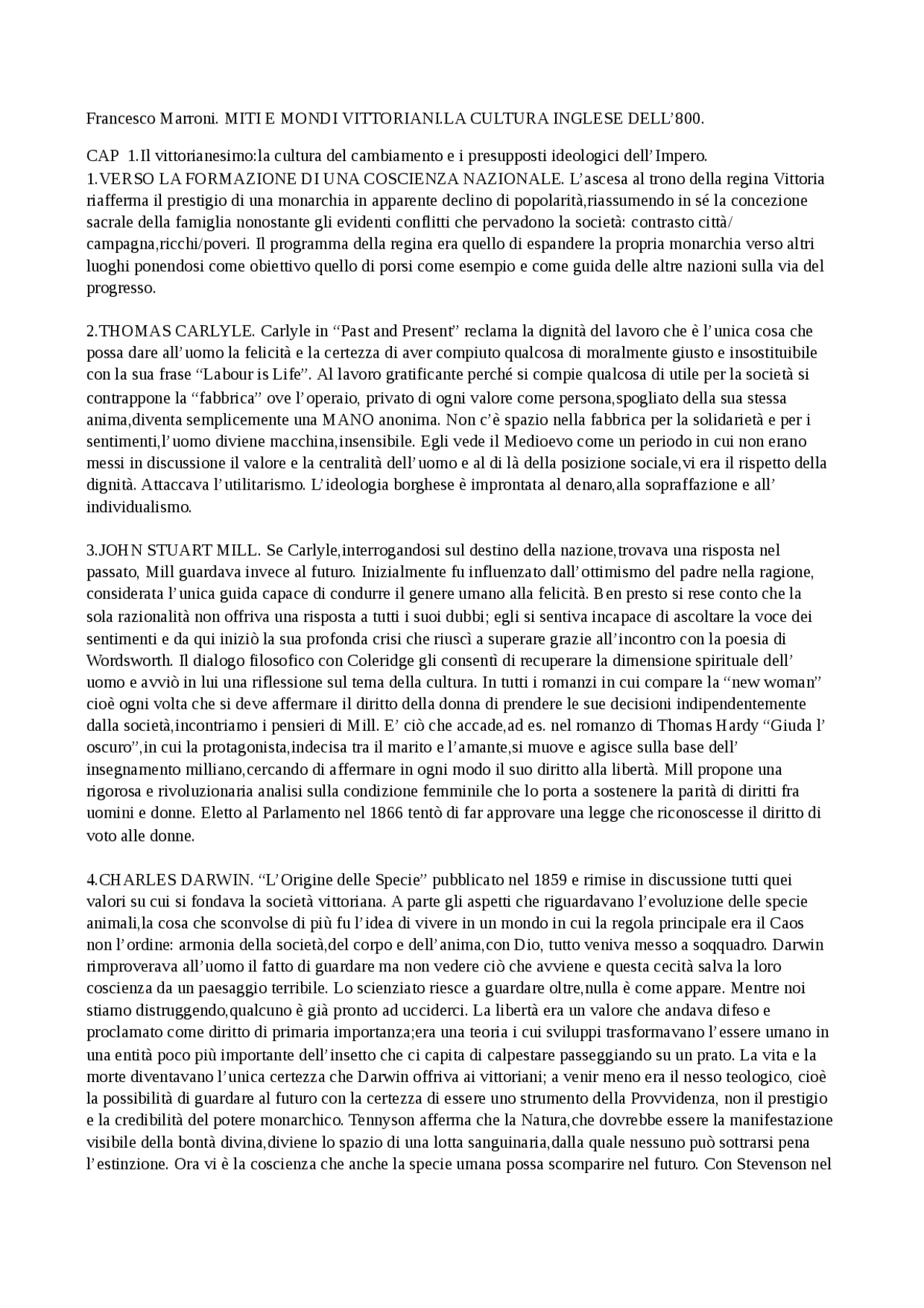 Miti E Mondi Vittoriani Docsity