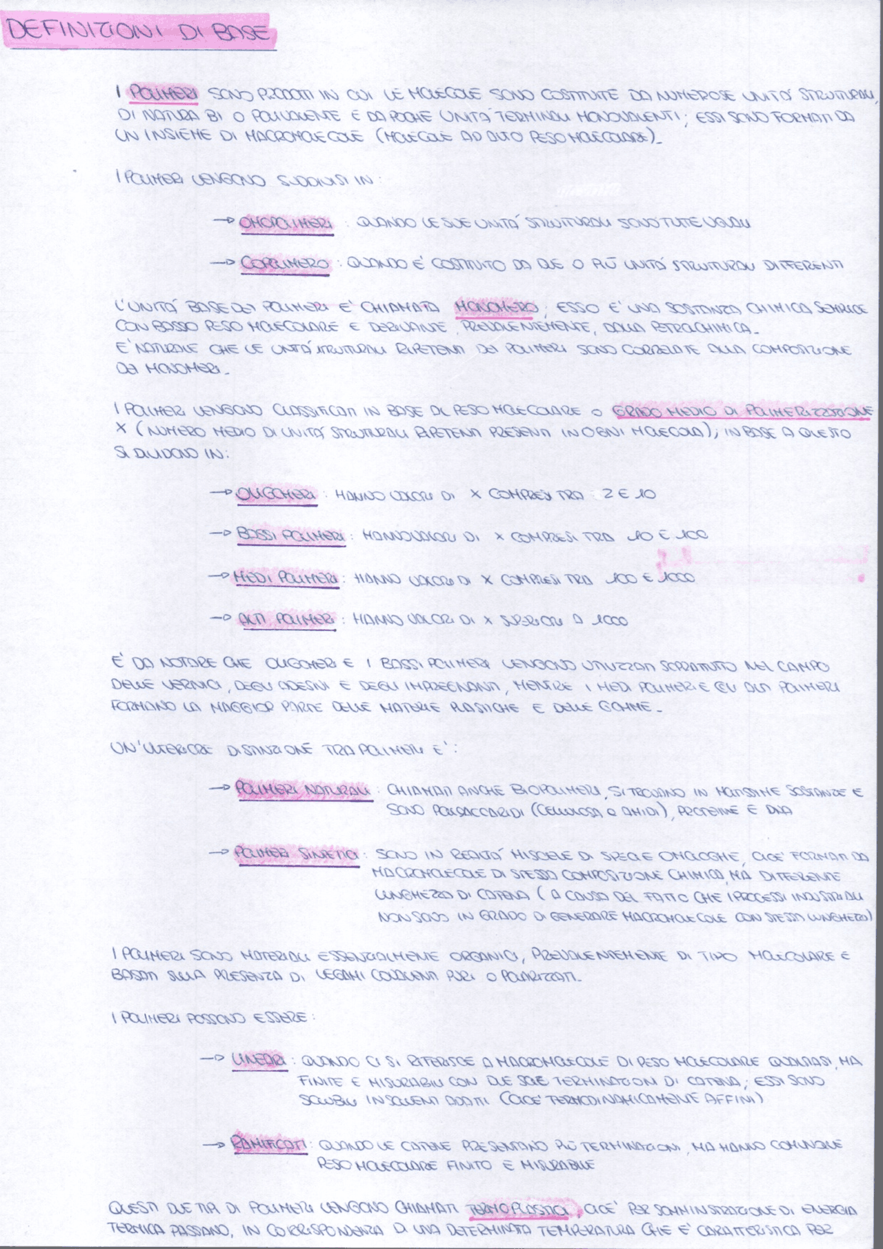 Materiali Polimerici A Ingegneria Chimica Polimi Docsity