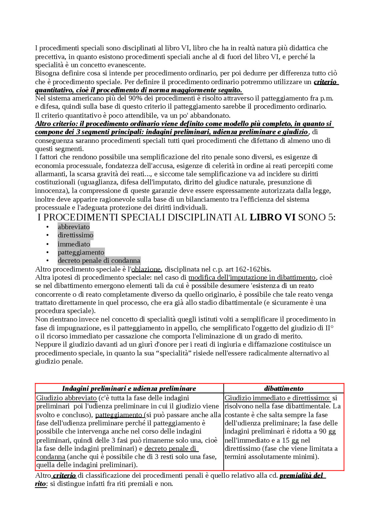 Procedimenti Speciali Procedura Penale Docsity