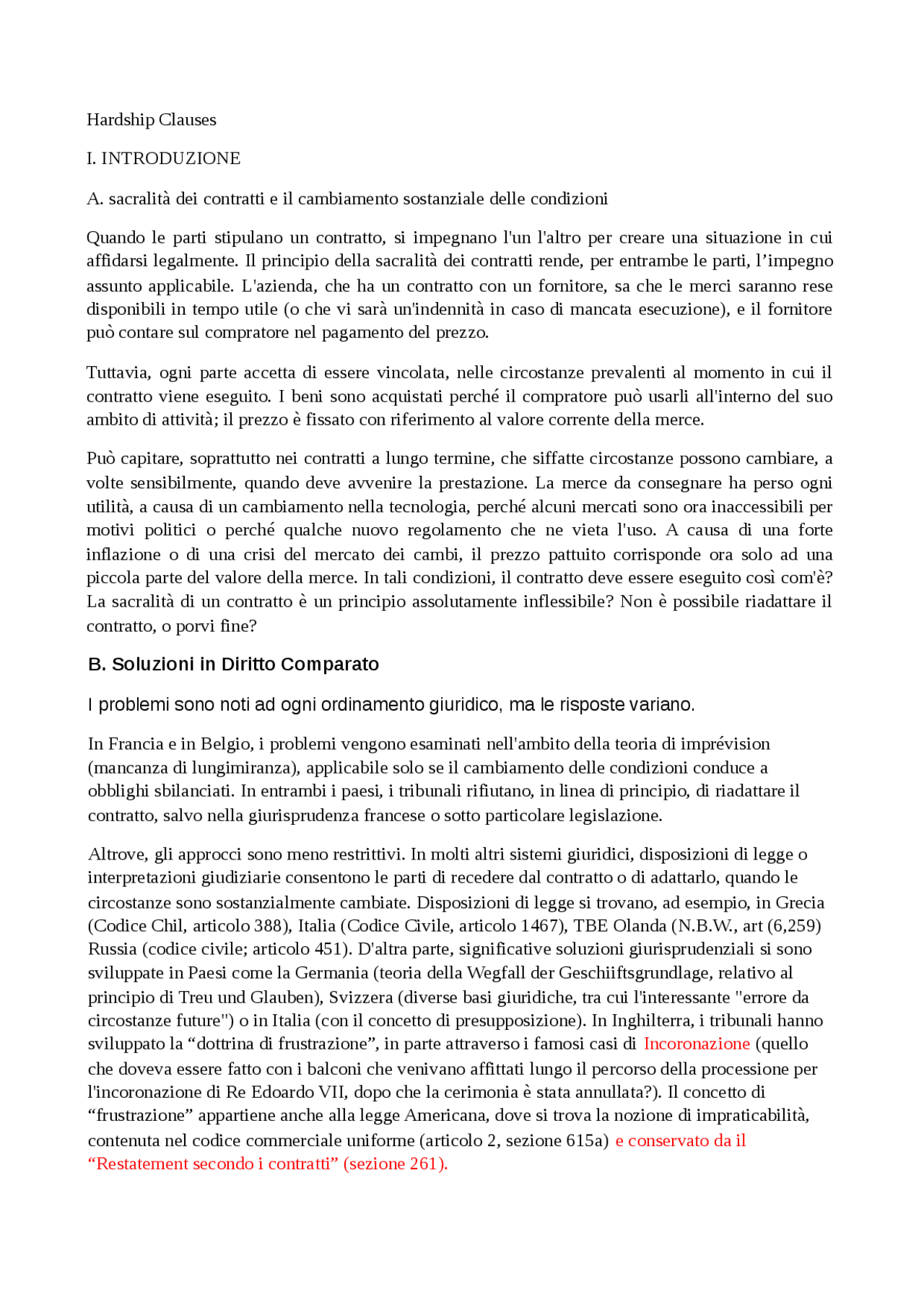 Hardship clauses ita | Traduzioni di Diritto Degli Scambi ...