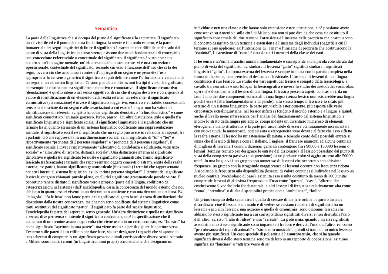 Semantica Docsity