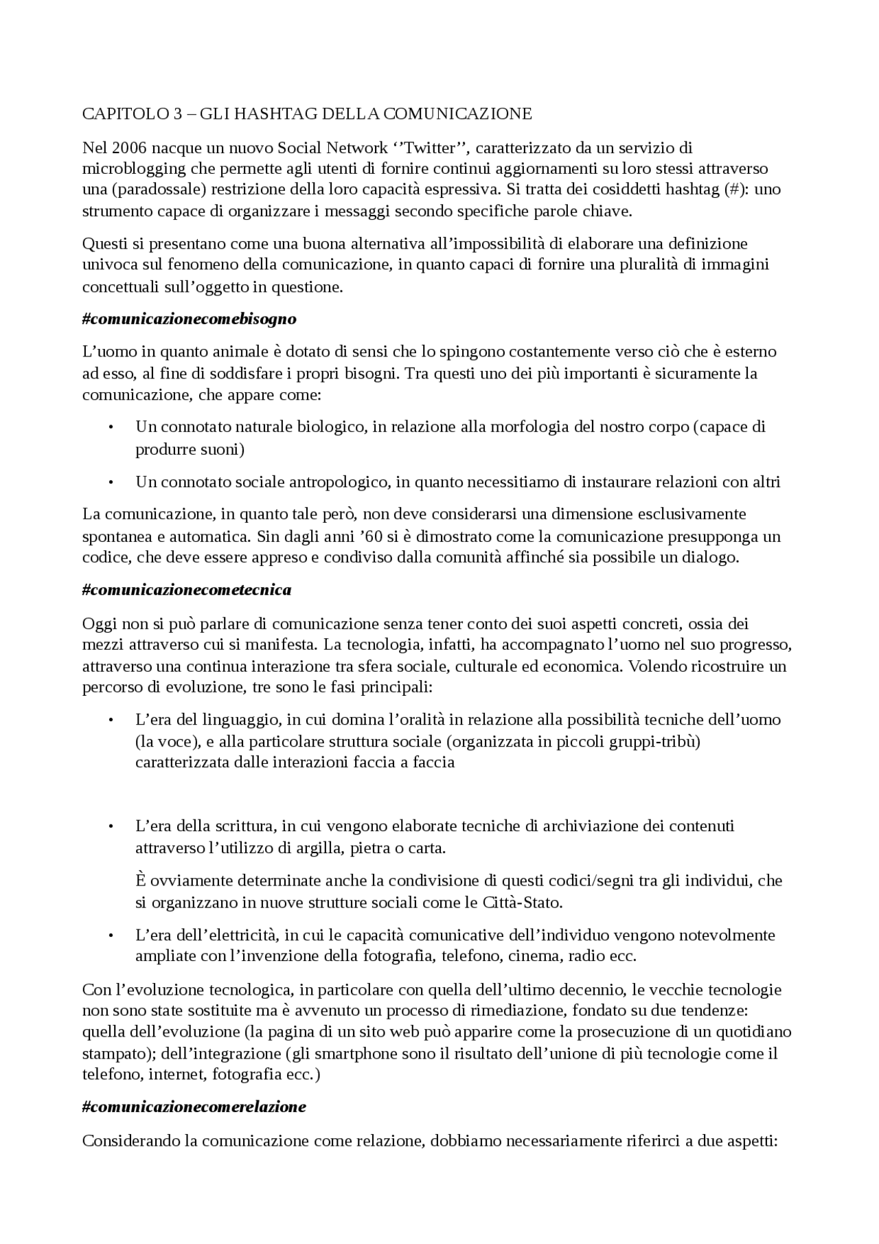 Homo Communicans Capitolo 3 Docsity