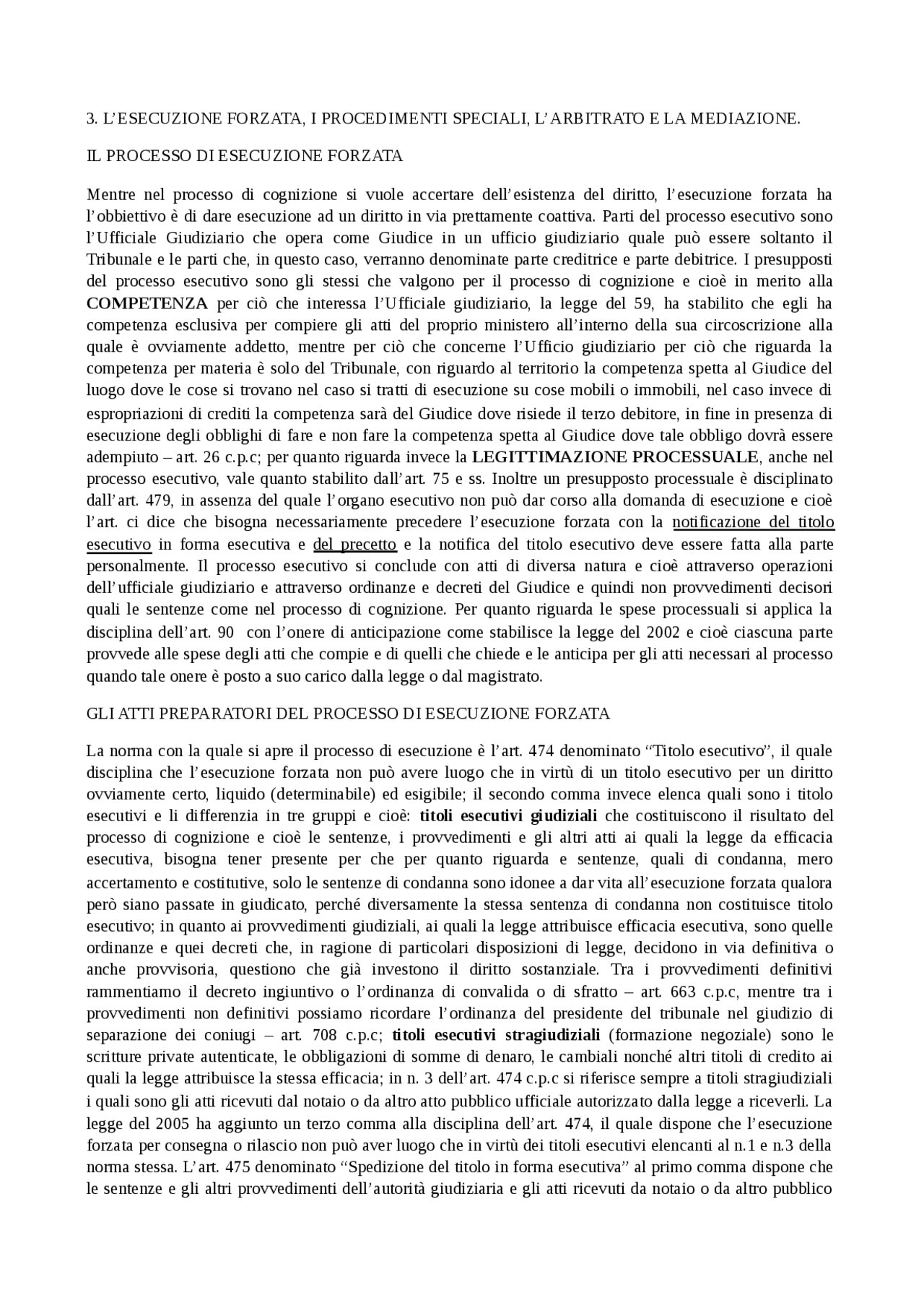 Il Processo Di Esecuzione Docsity