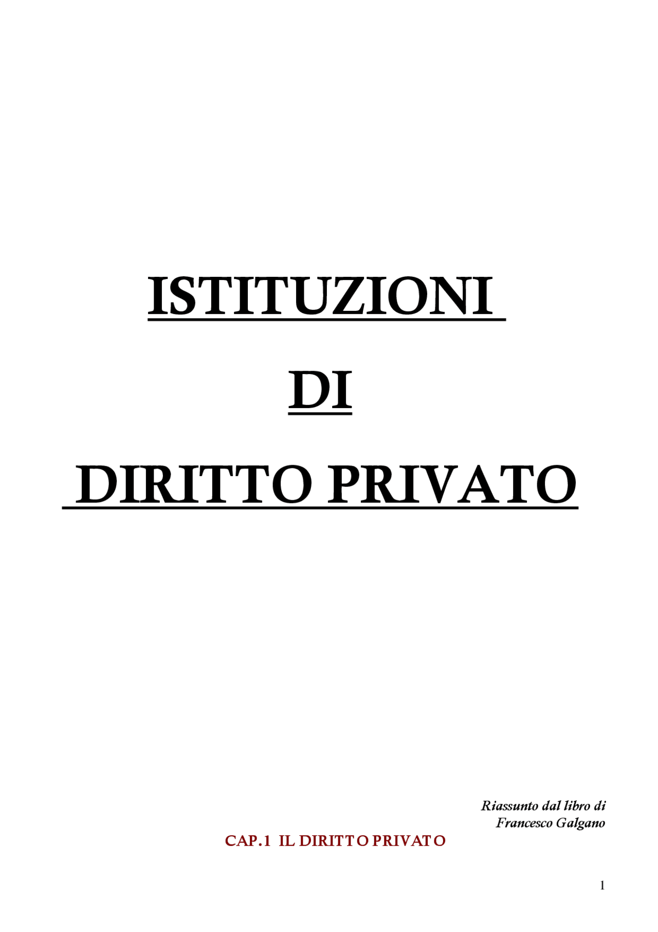 Galgano Diritto Privato Riassunto Completo Docsity