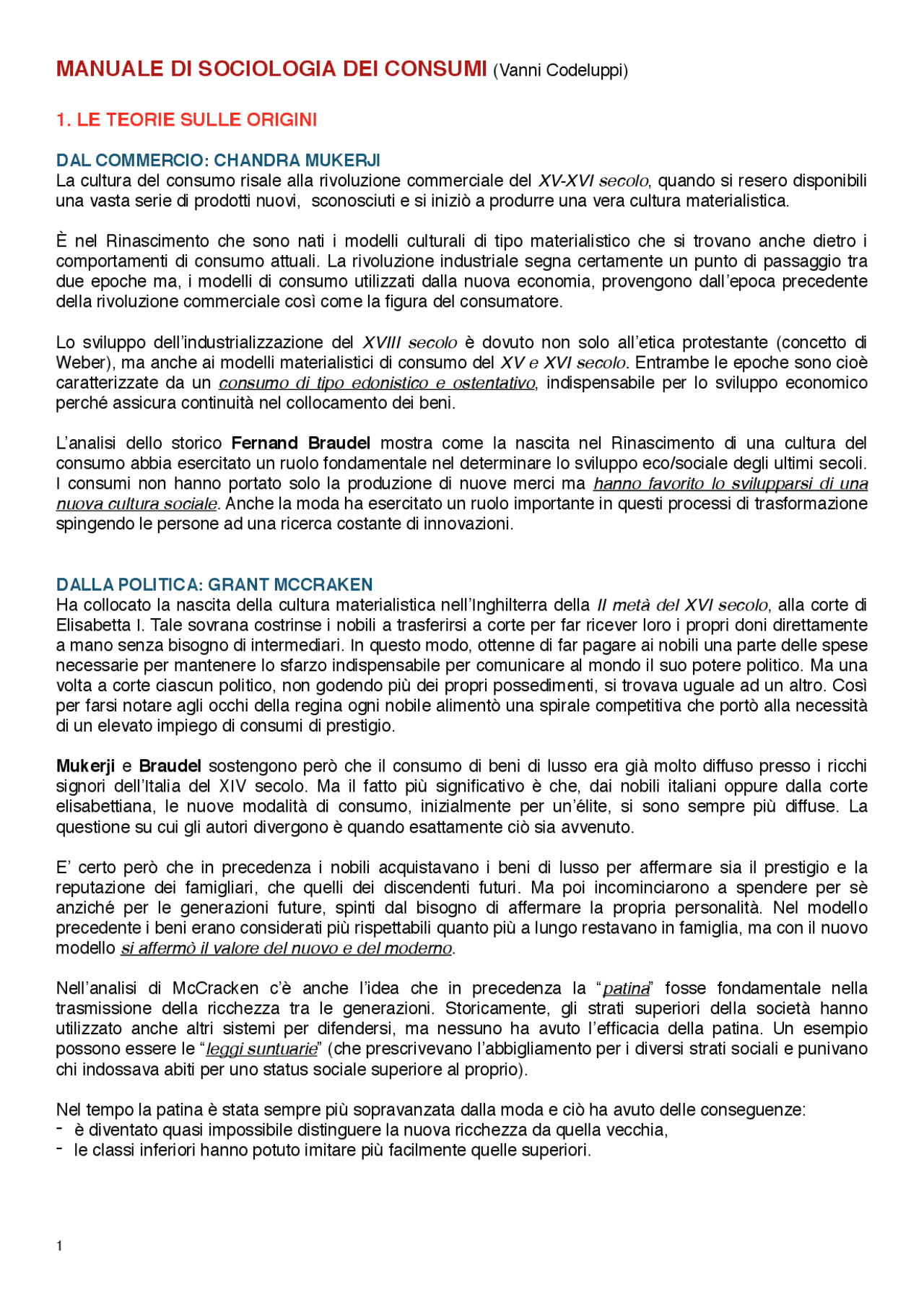 Manuale Di Sociologia Dei Consumi Codeluppi Docsity