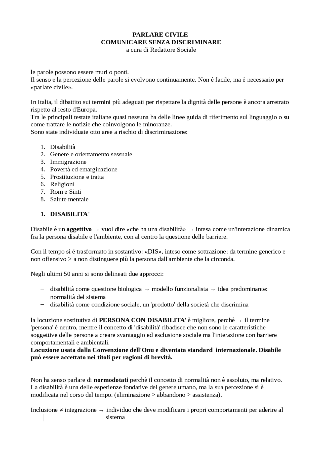 Parlare Civile Docsity