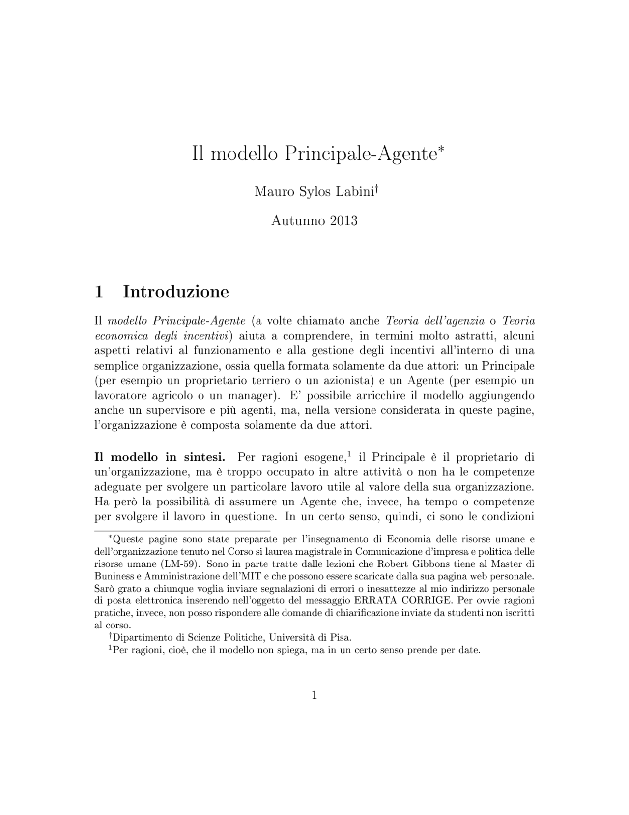 2 Il Modello Principale Agente Docsity