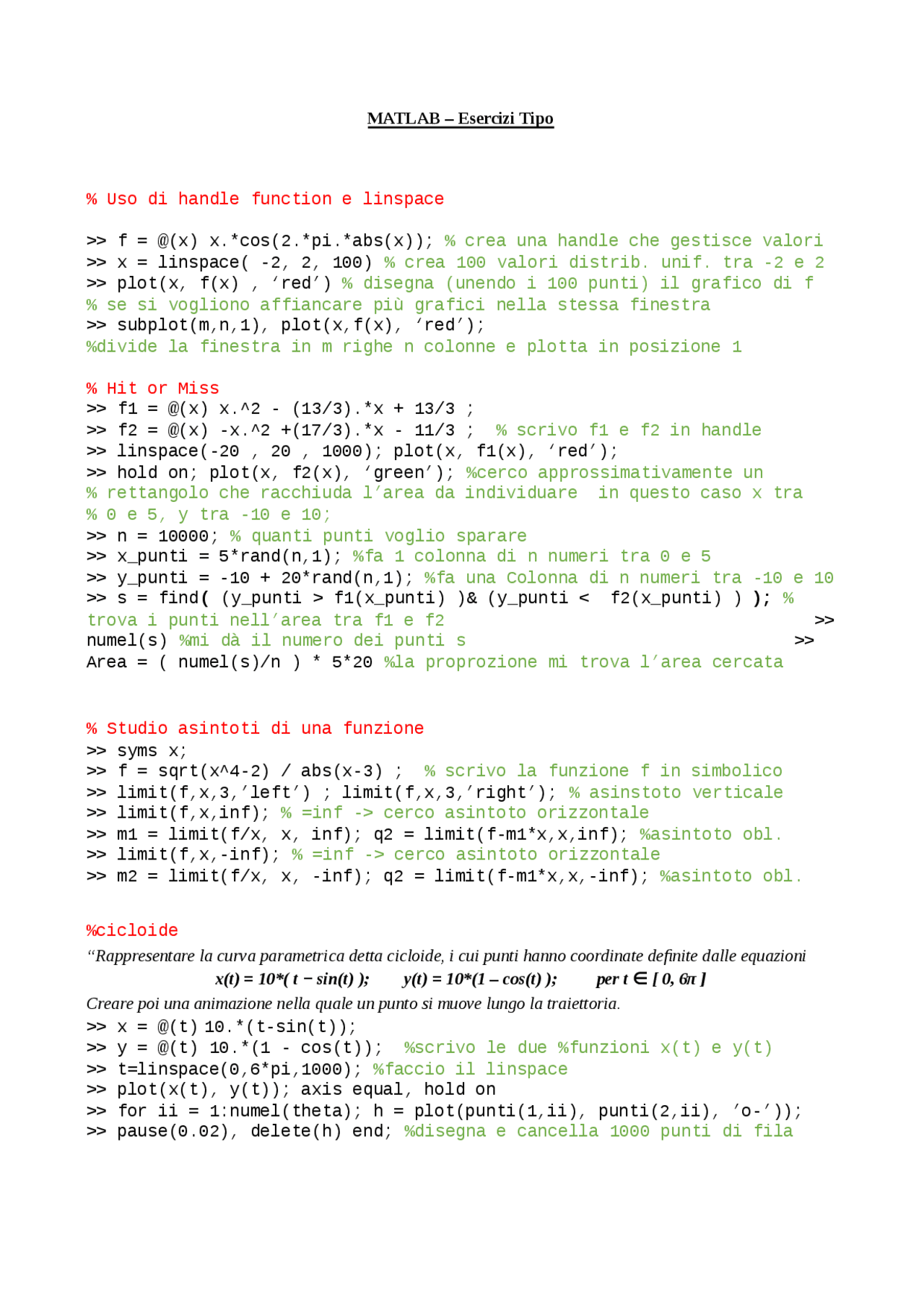 Matlab Docsity
