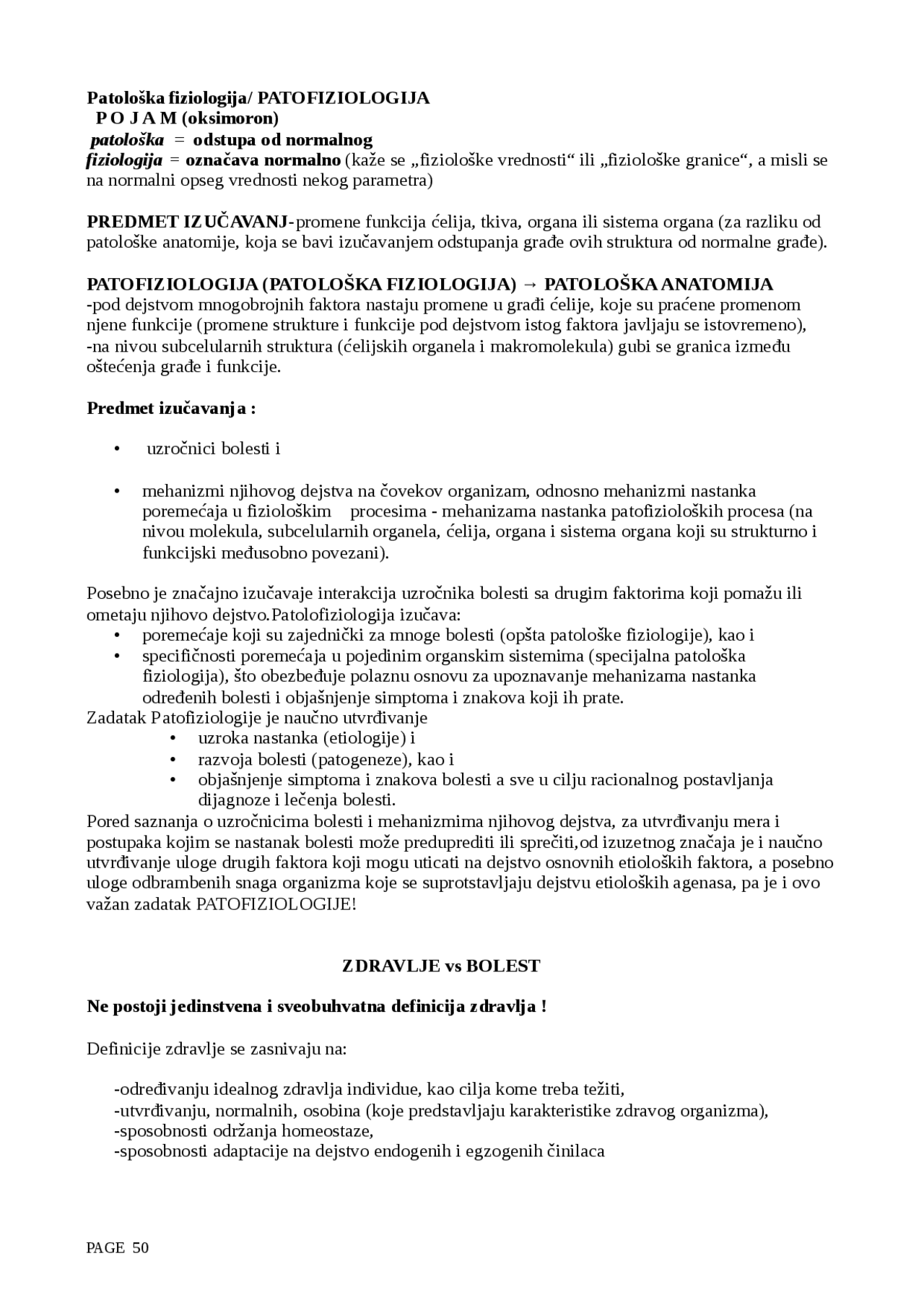 Skripta Patofiza 1 Rezime Predlog Patofiziologija Docsity