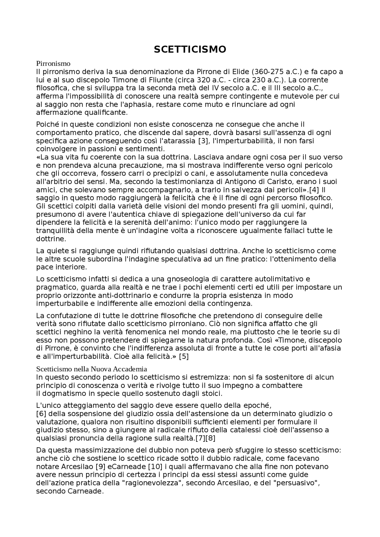 Appunti Stoicismo Scetticismo E Plotino Docsity