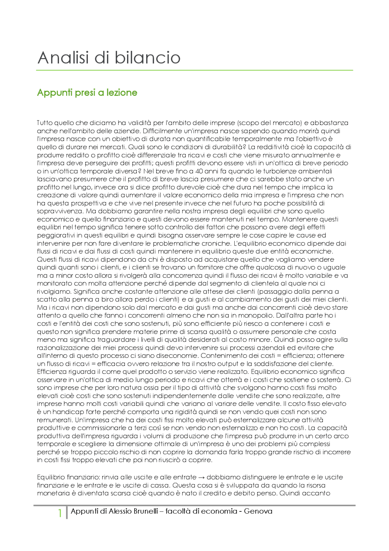 Analisi Di Bilancio Docsity