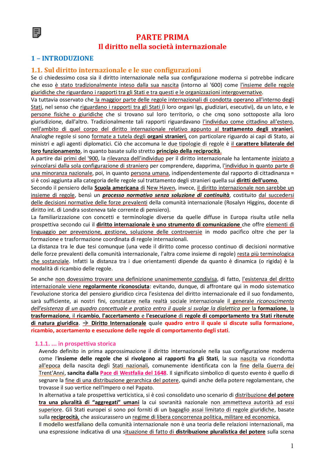 Introduzione Al Diritto Internazionale Contemporaneo Attila Tanzi Docsity