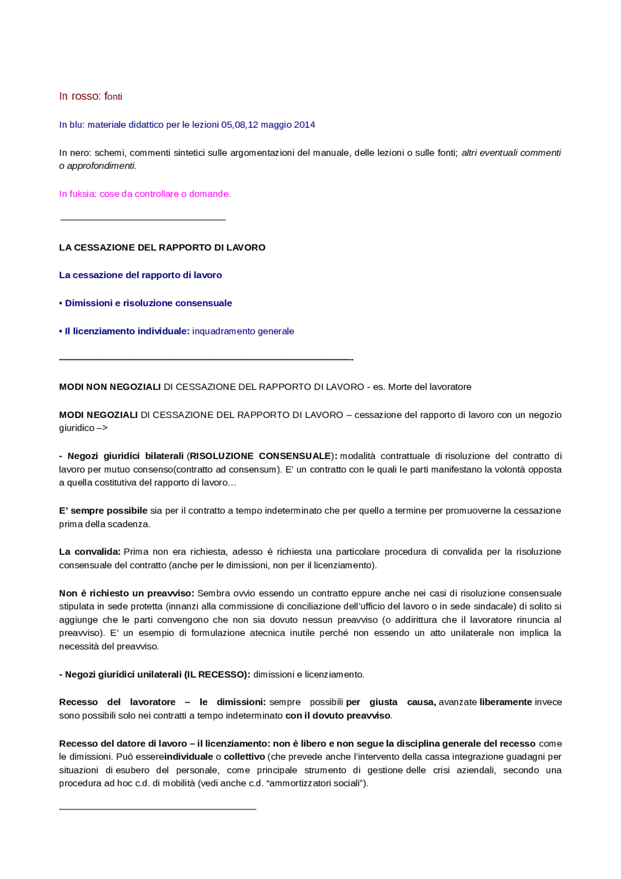 Il Licenziamento Docsity