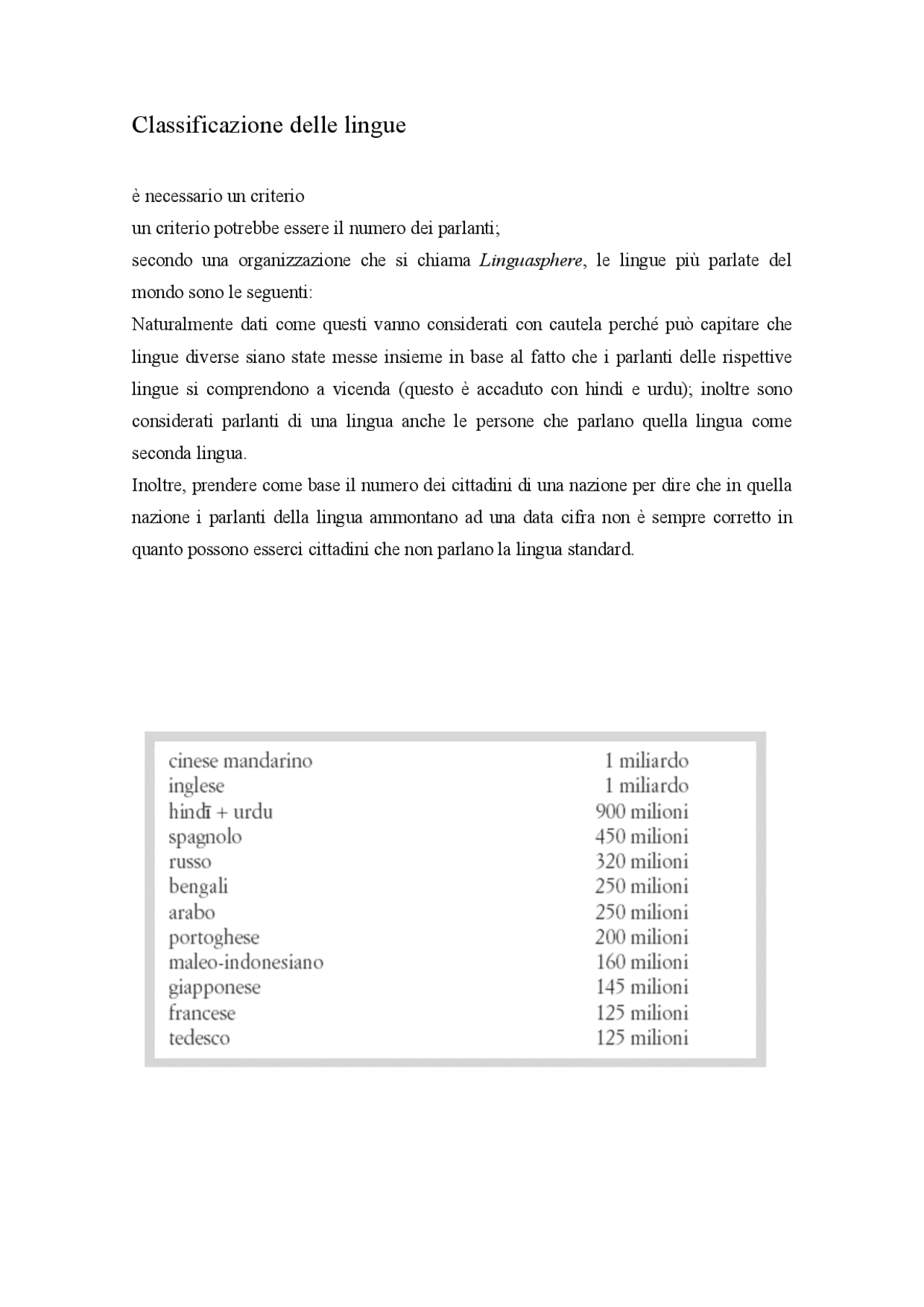 Lingue Del Mondo Docsity