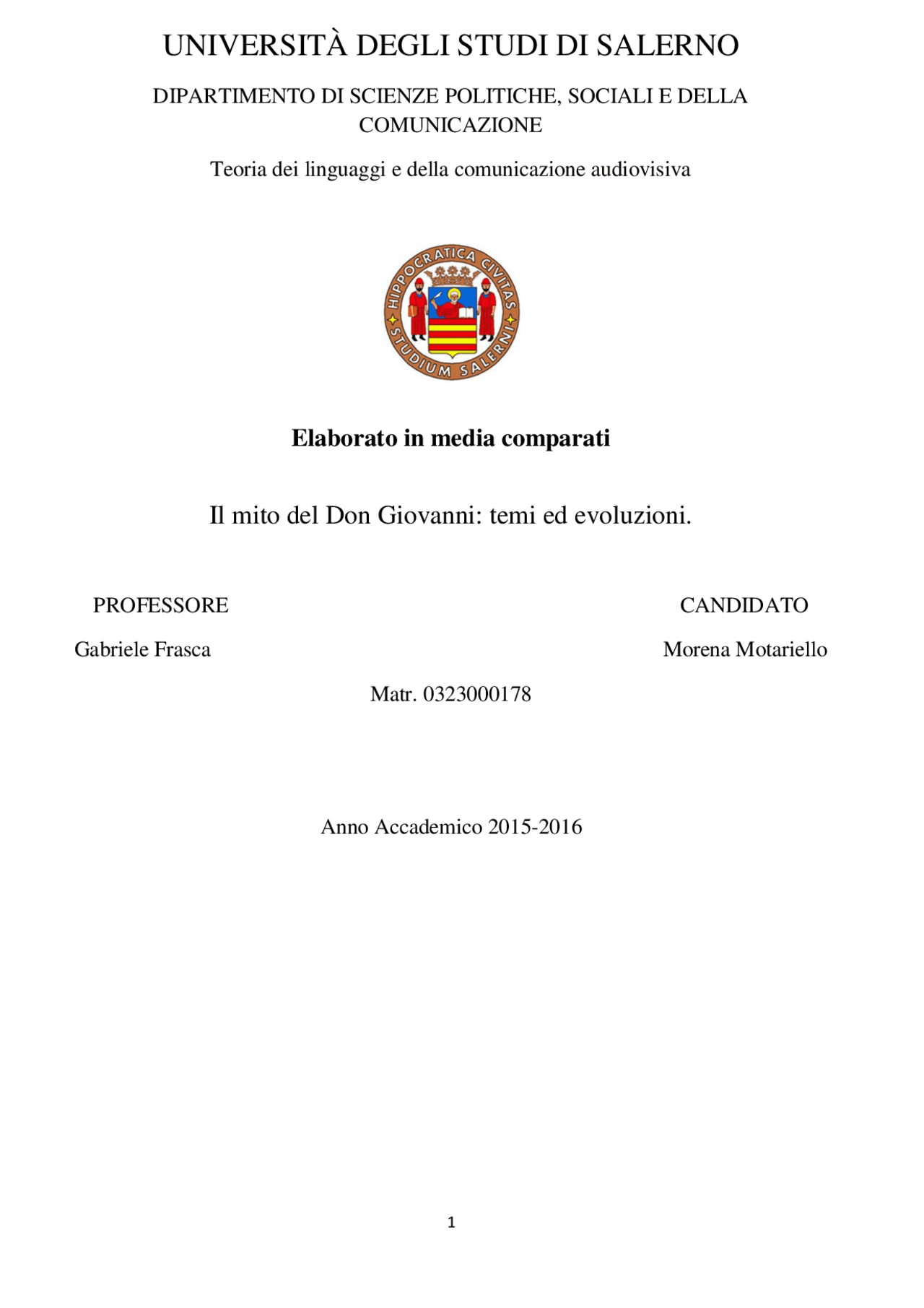 Il Don Giovanni Mito Ed Evoluzioni Docsity