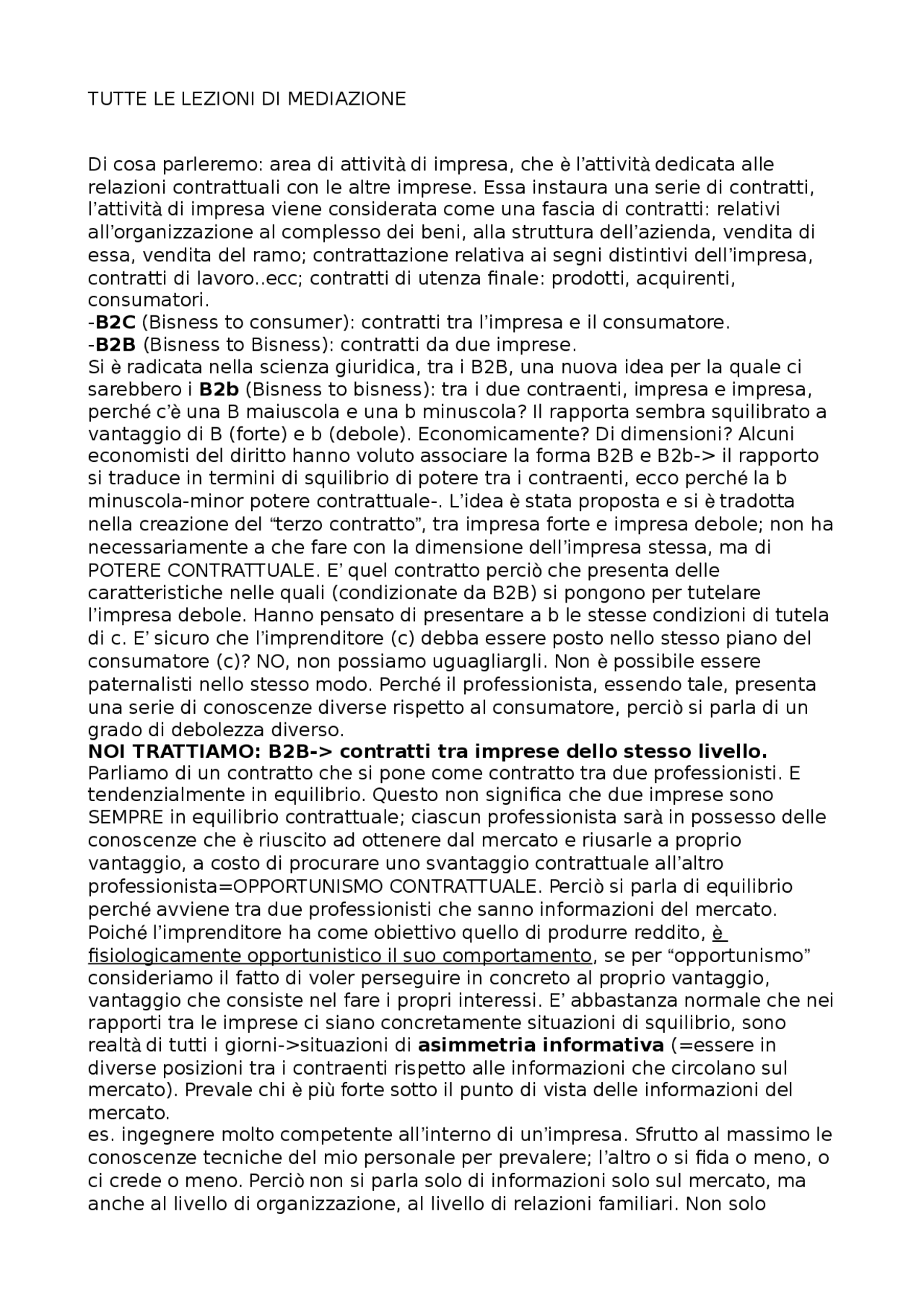 Mediazione Appunti Delle Lezione Prof Lucarelli Docsity