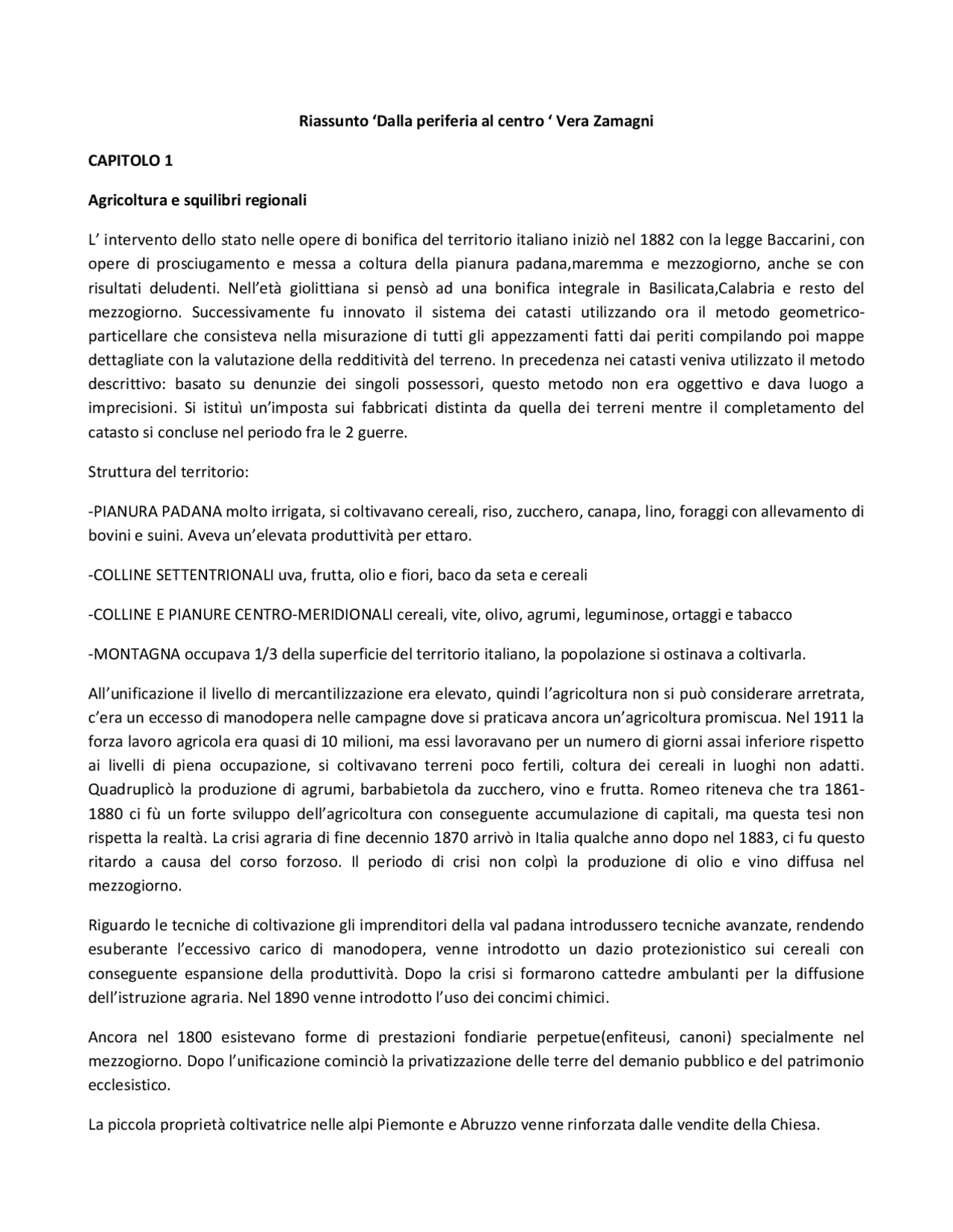 Riassunto Dalla Periferia Al Centro Docsity