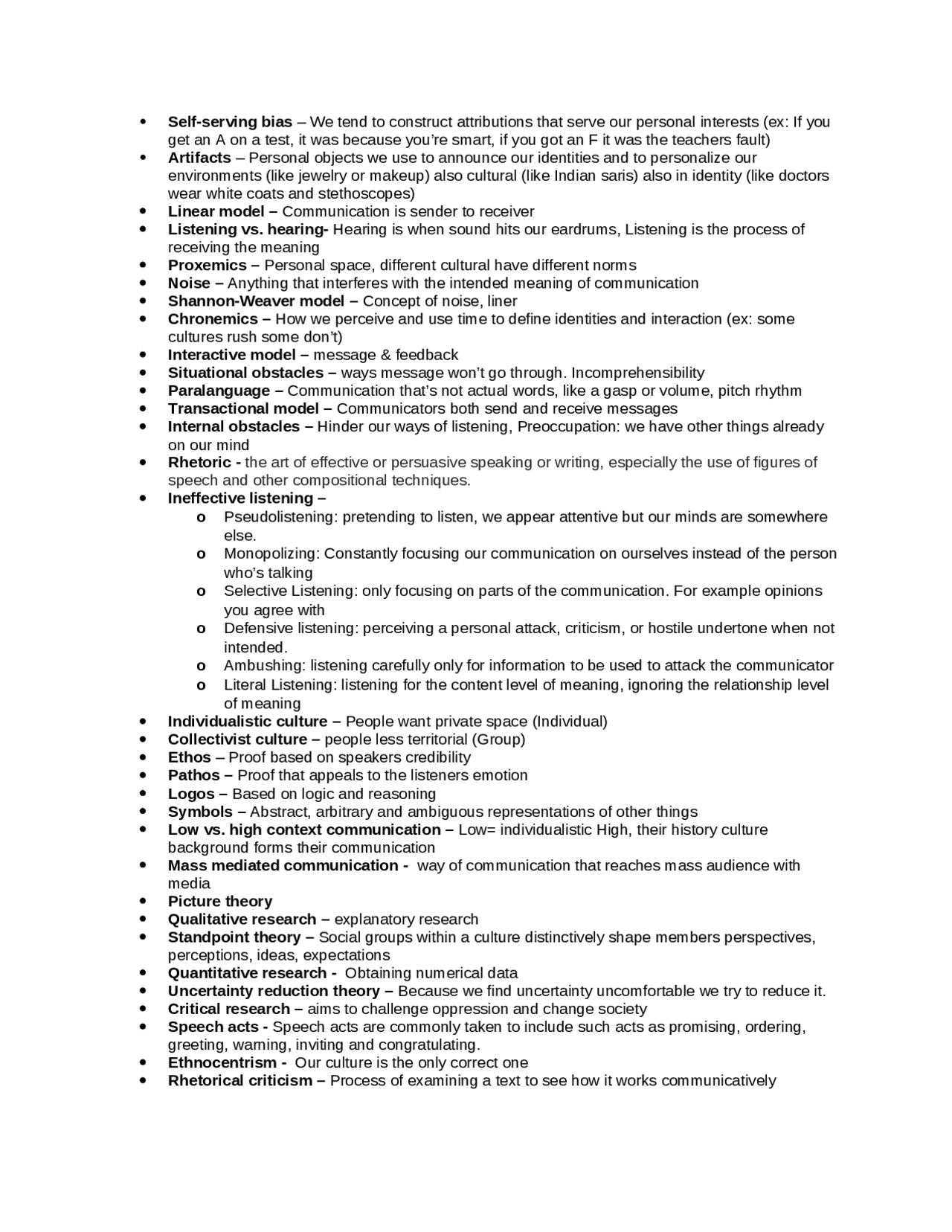 Midterm Terms And Definitions Principles Of Communication Com 111