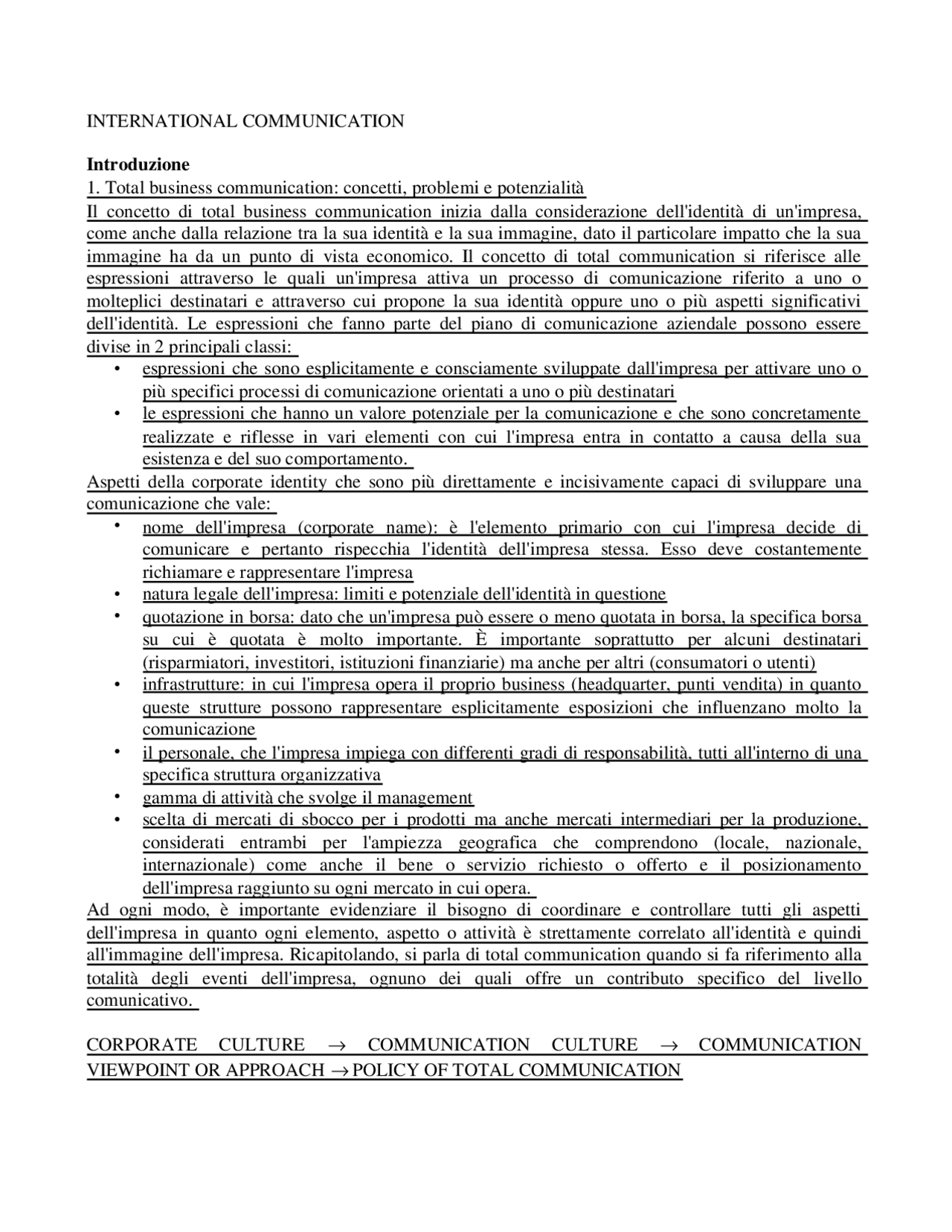 International Communication Docsity