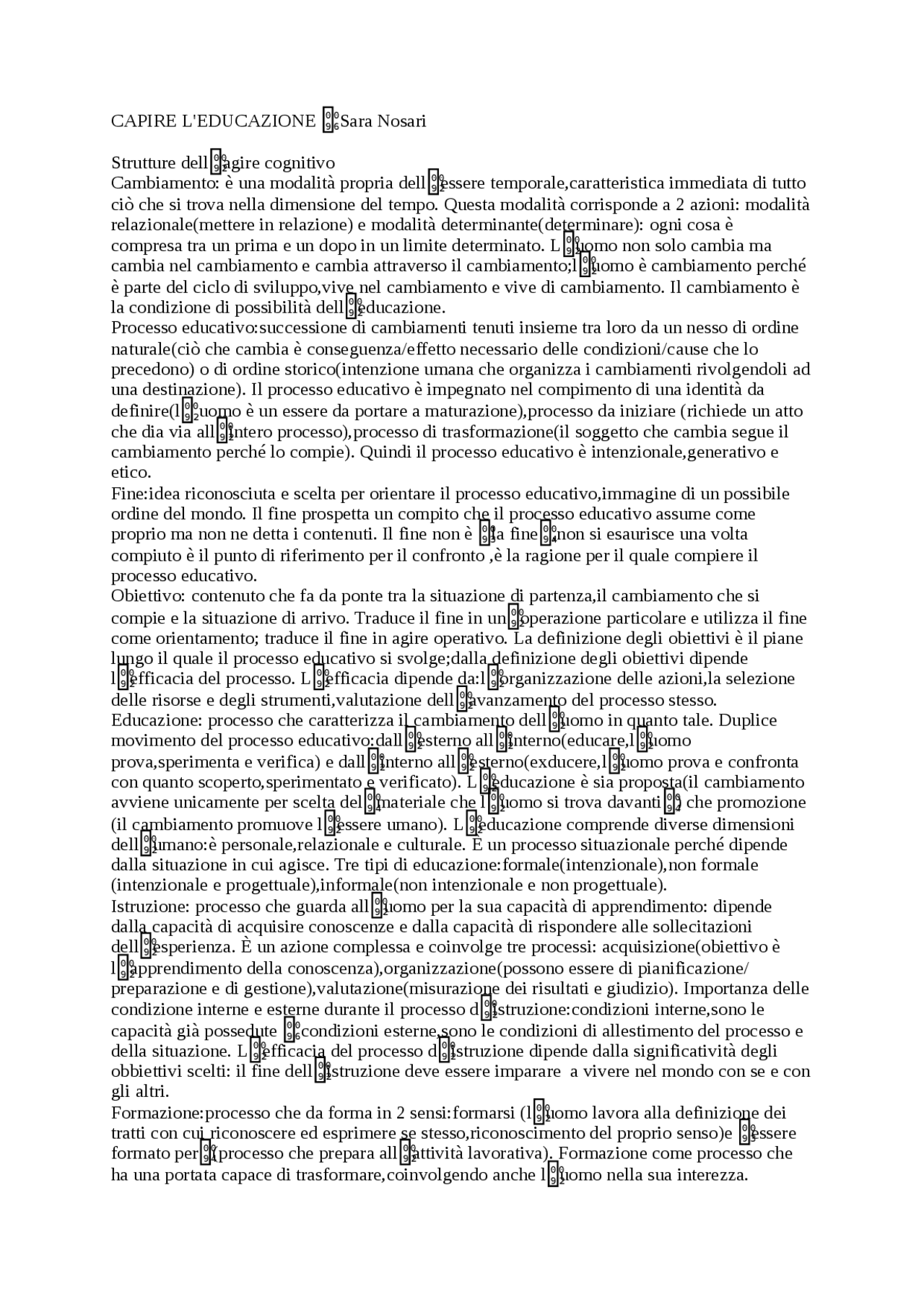 Capire Leducazione Docsity