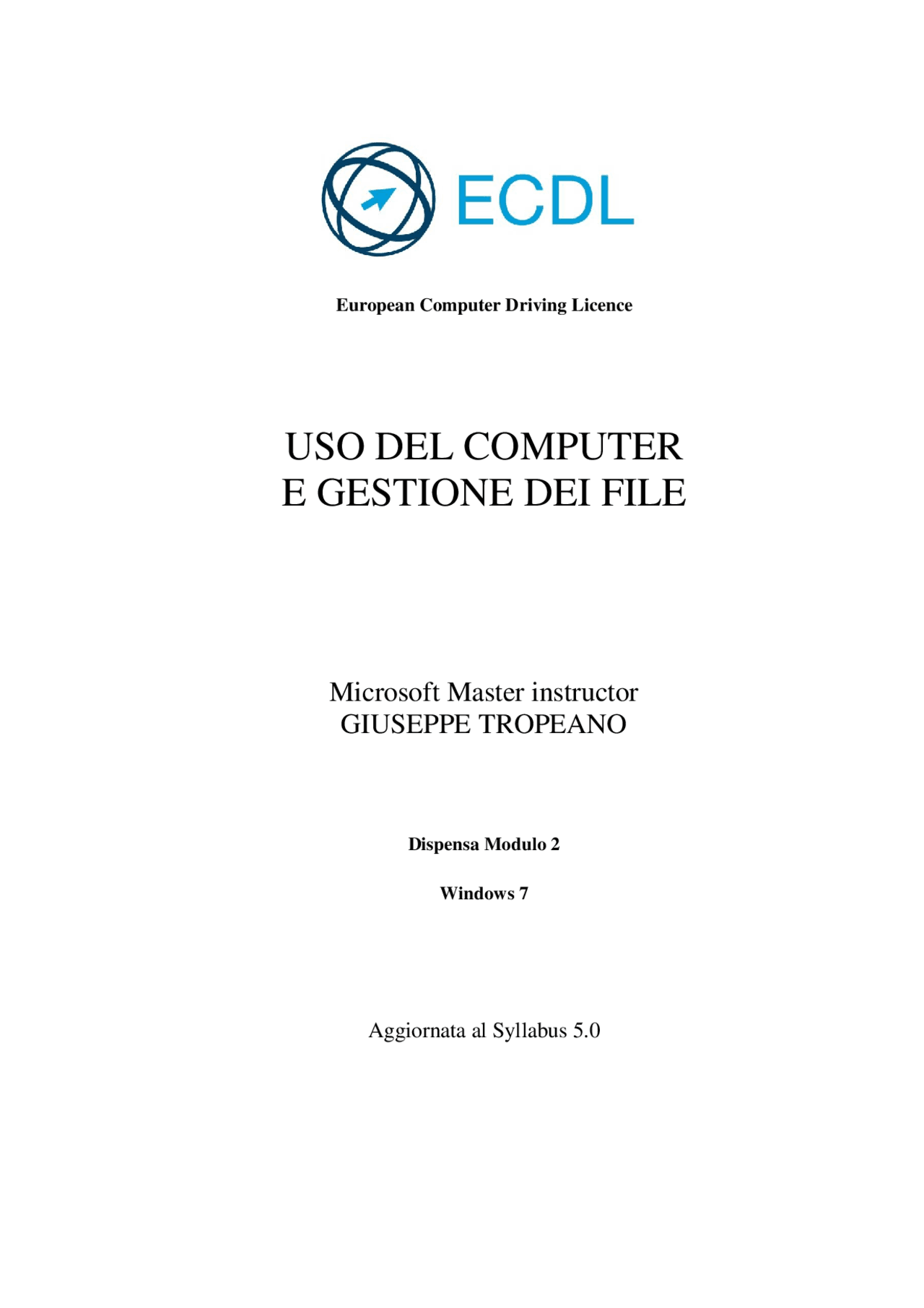 Ecdl Modulo 2 W7 2013 Docsity