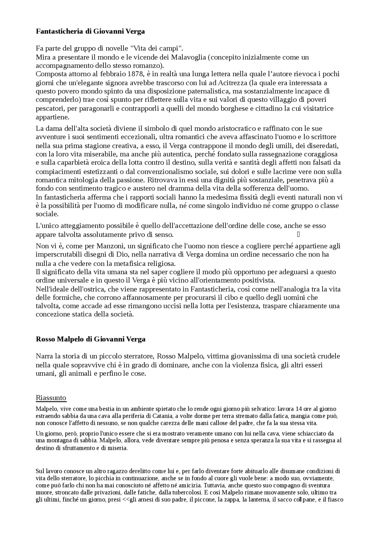 Letteratura opere - Docsity