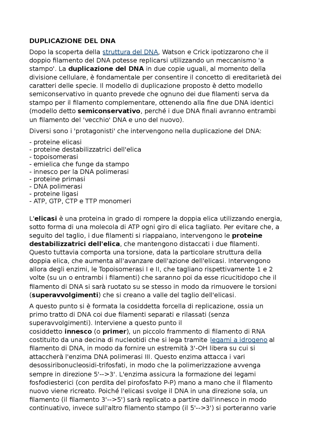 Duplicazione Dna Docsity