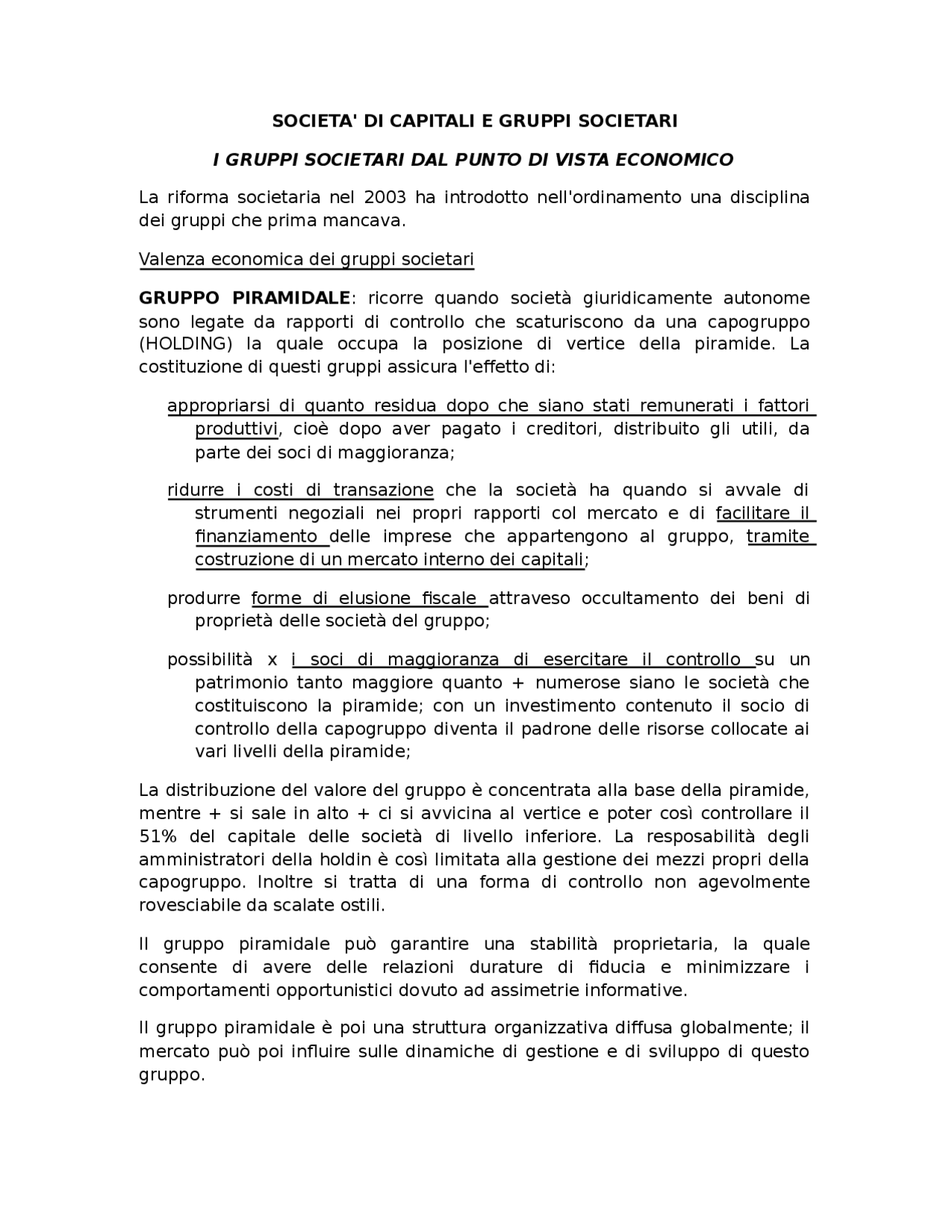 Gruppi Societari Docsity