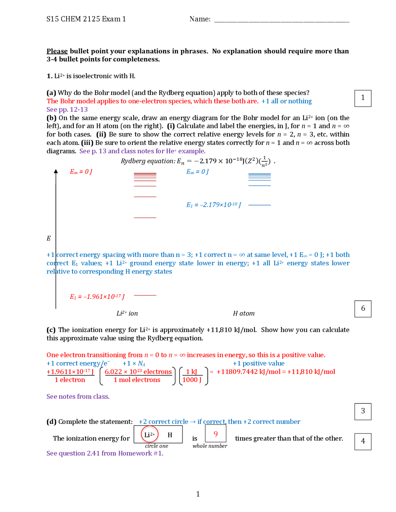 Solved 10 Questions Of Inorganic Chemistry Exam 1 Chem 2125 Docsity