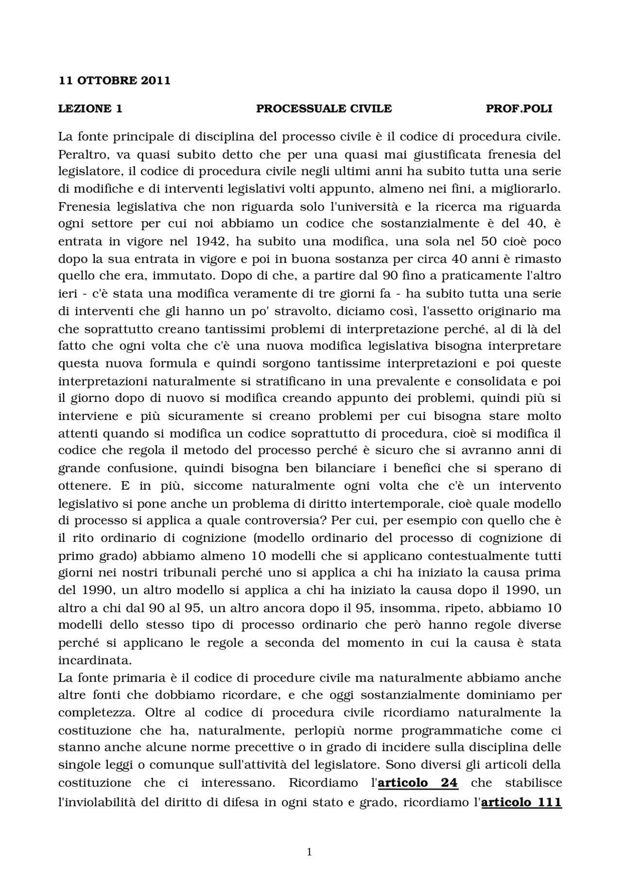 Dispense Procedura Civile Docsity
