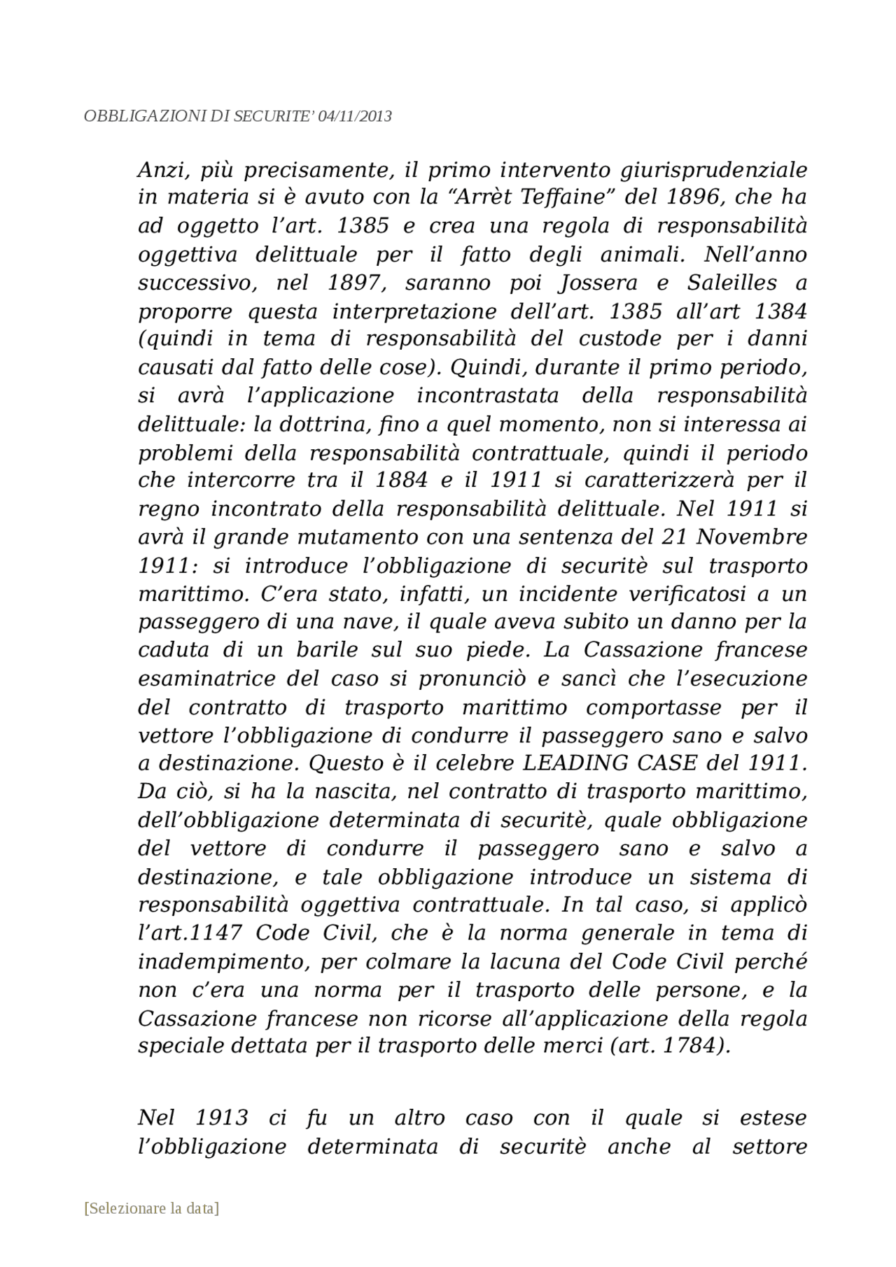 Obbligazioni di securitè Maria Feola - Docsity