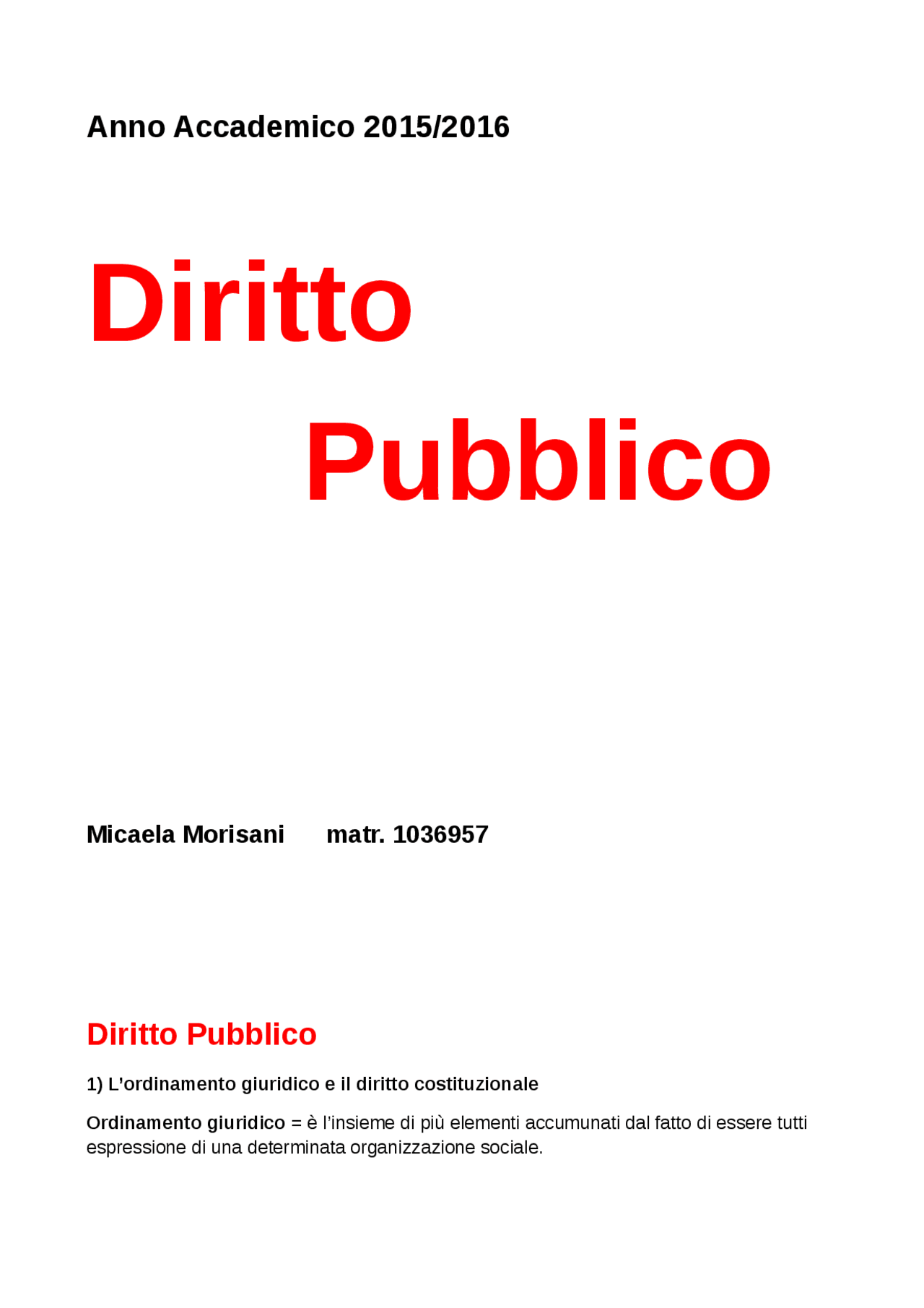 Diritto Pubblico Docsity