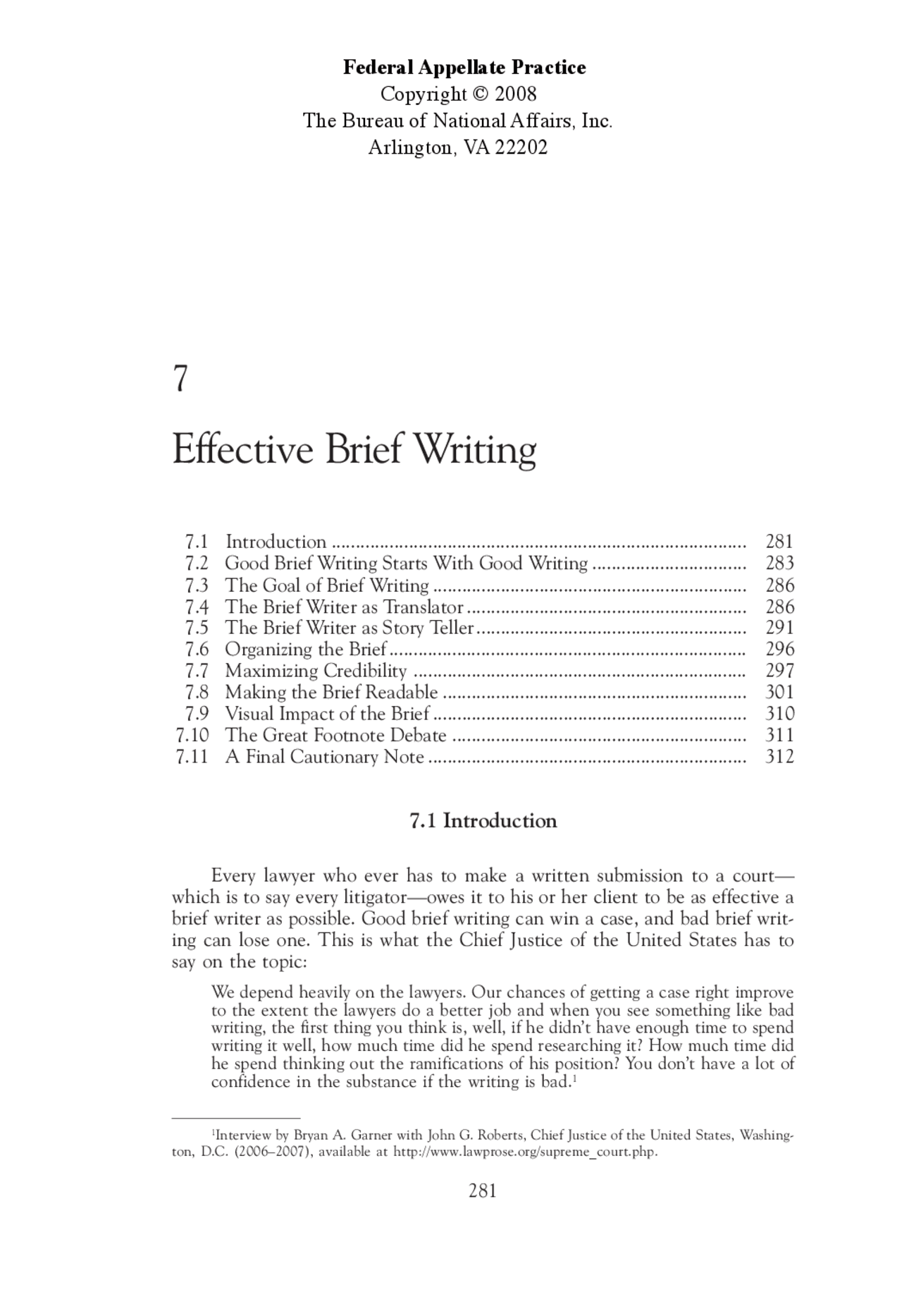 Effective brief writing - Docsity