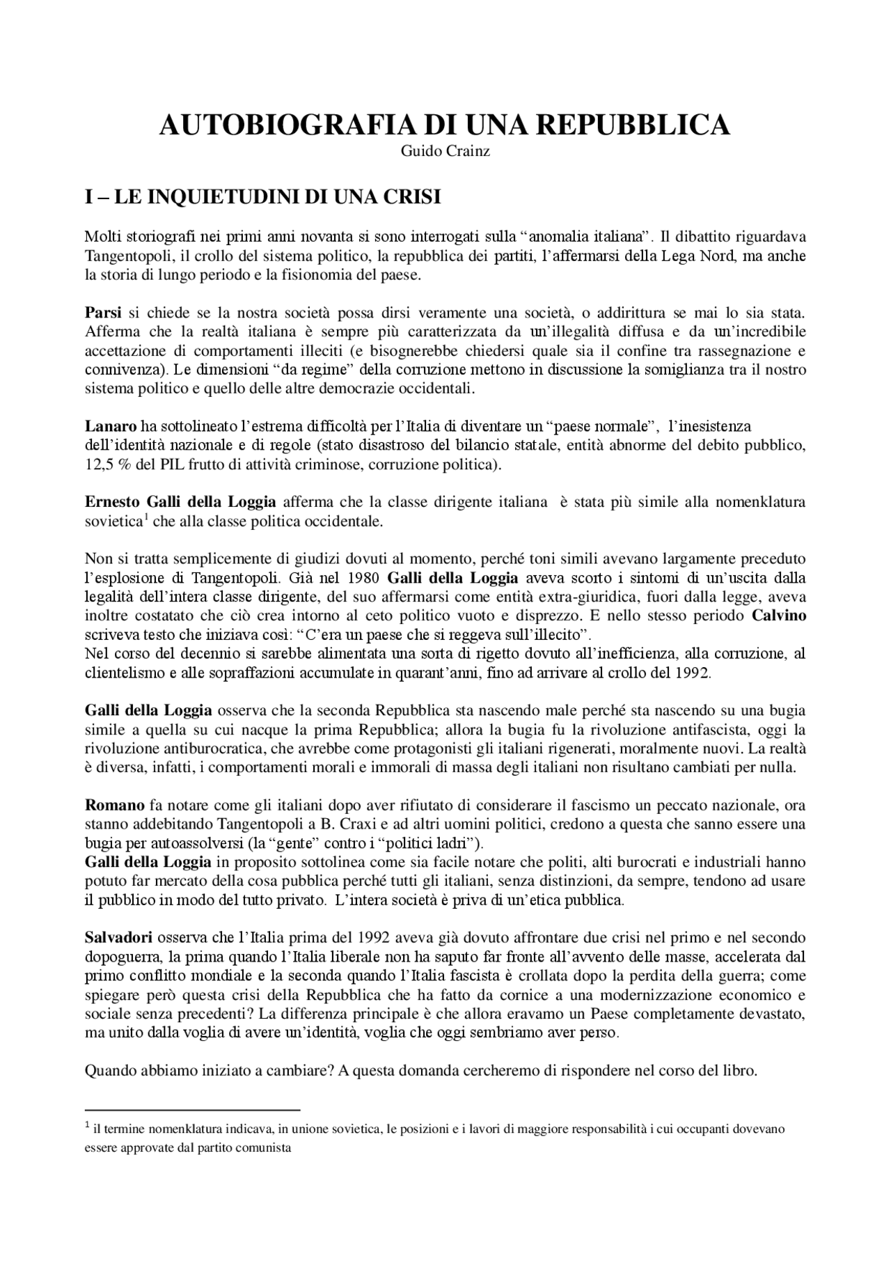Riassunto Docsity