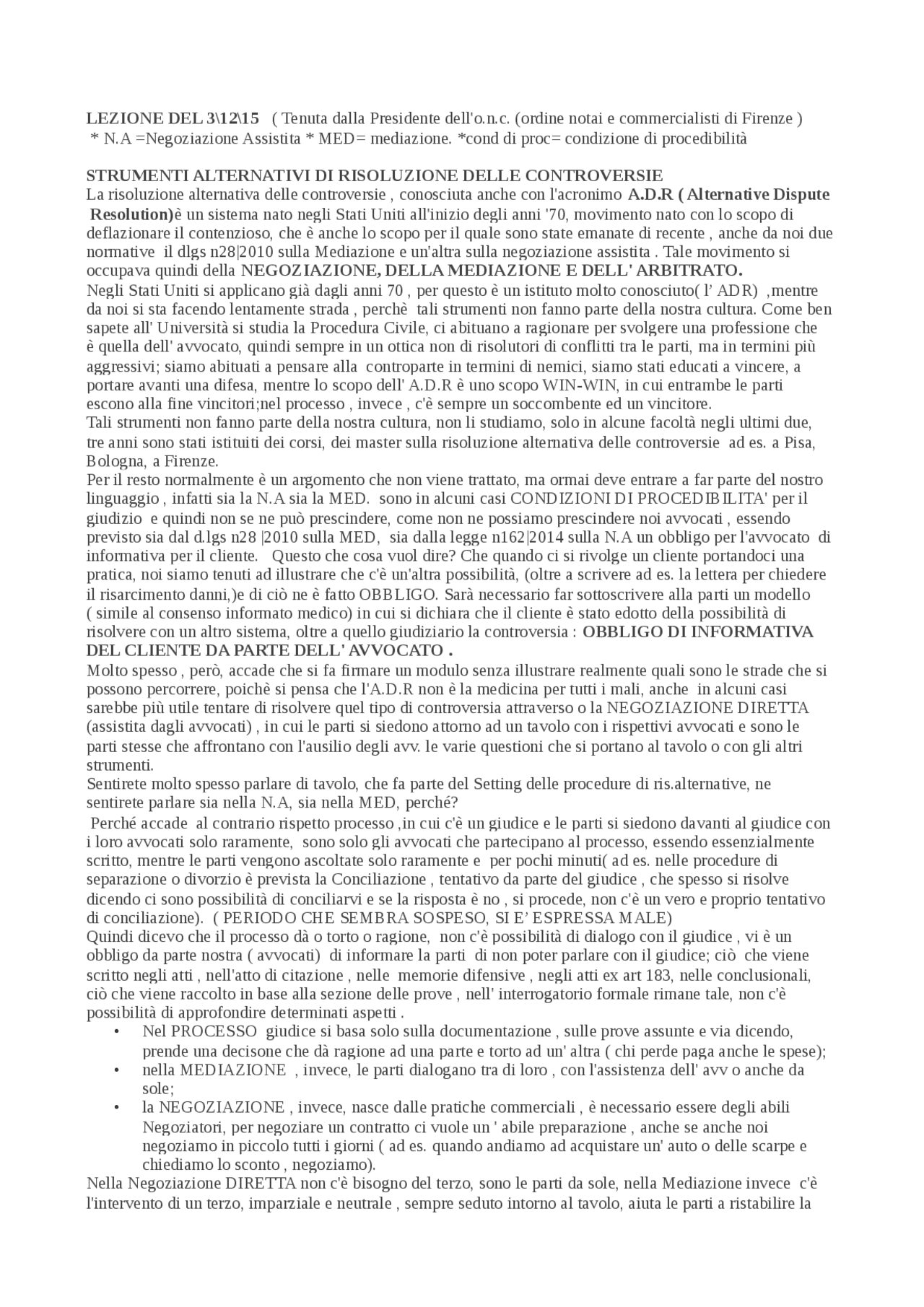 Mediazione Civile Docsity