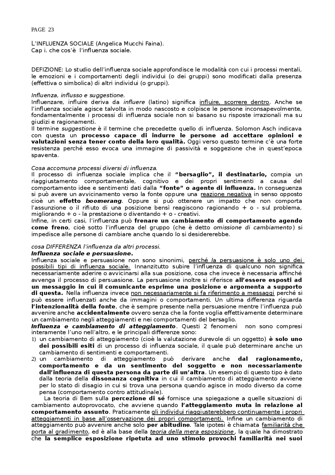 Linfluenza Sociale Docsity
