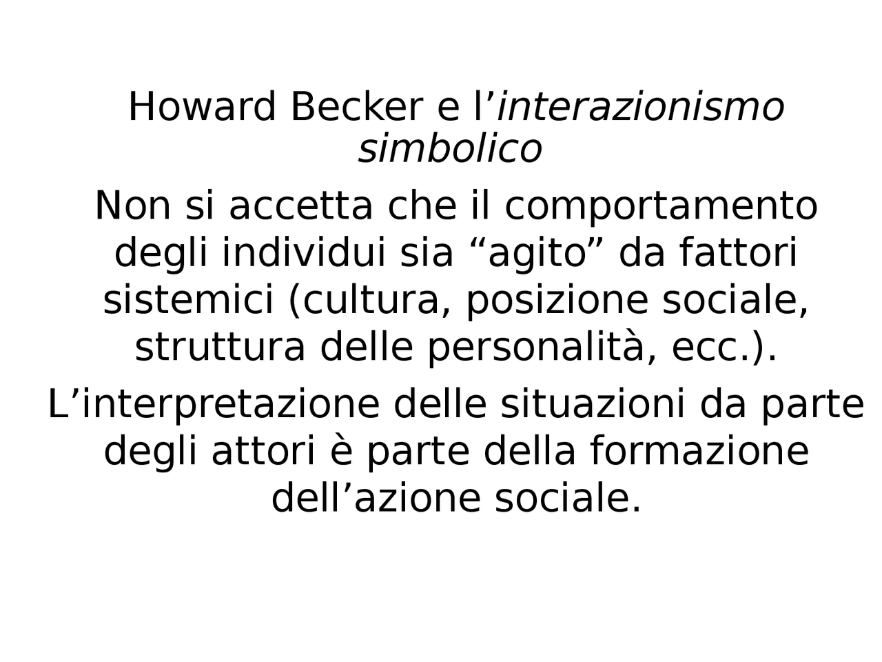 Becker interazionismo simbolico - Docsity