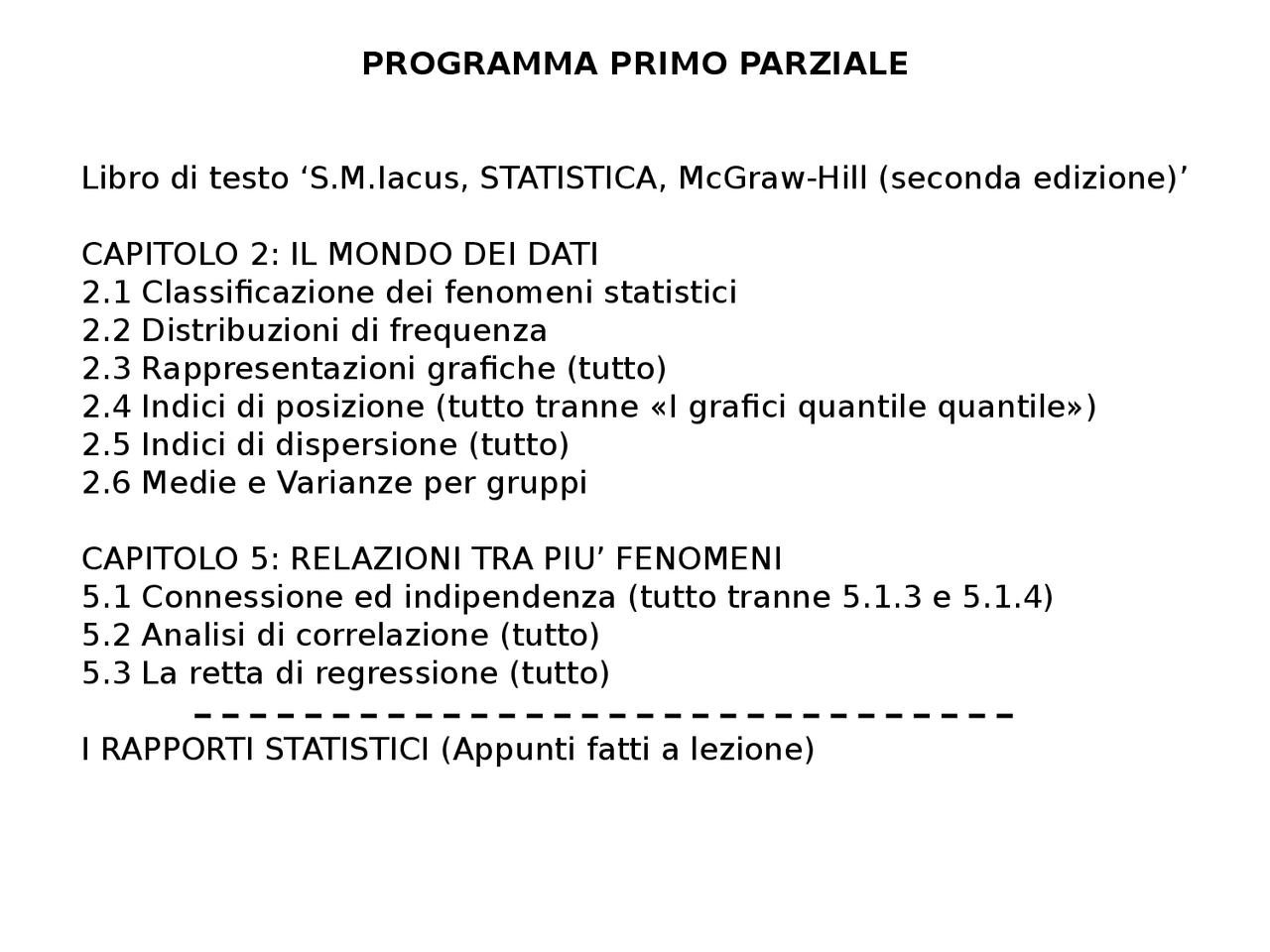 Programma Primo Parziale Docsity