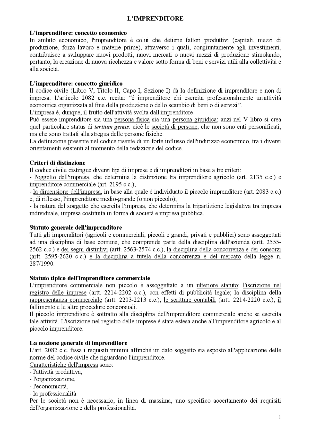 1 Limprenditore Docsity