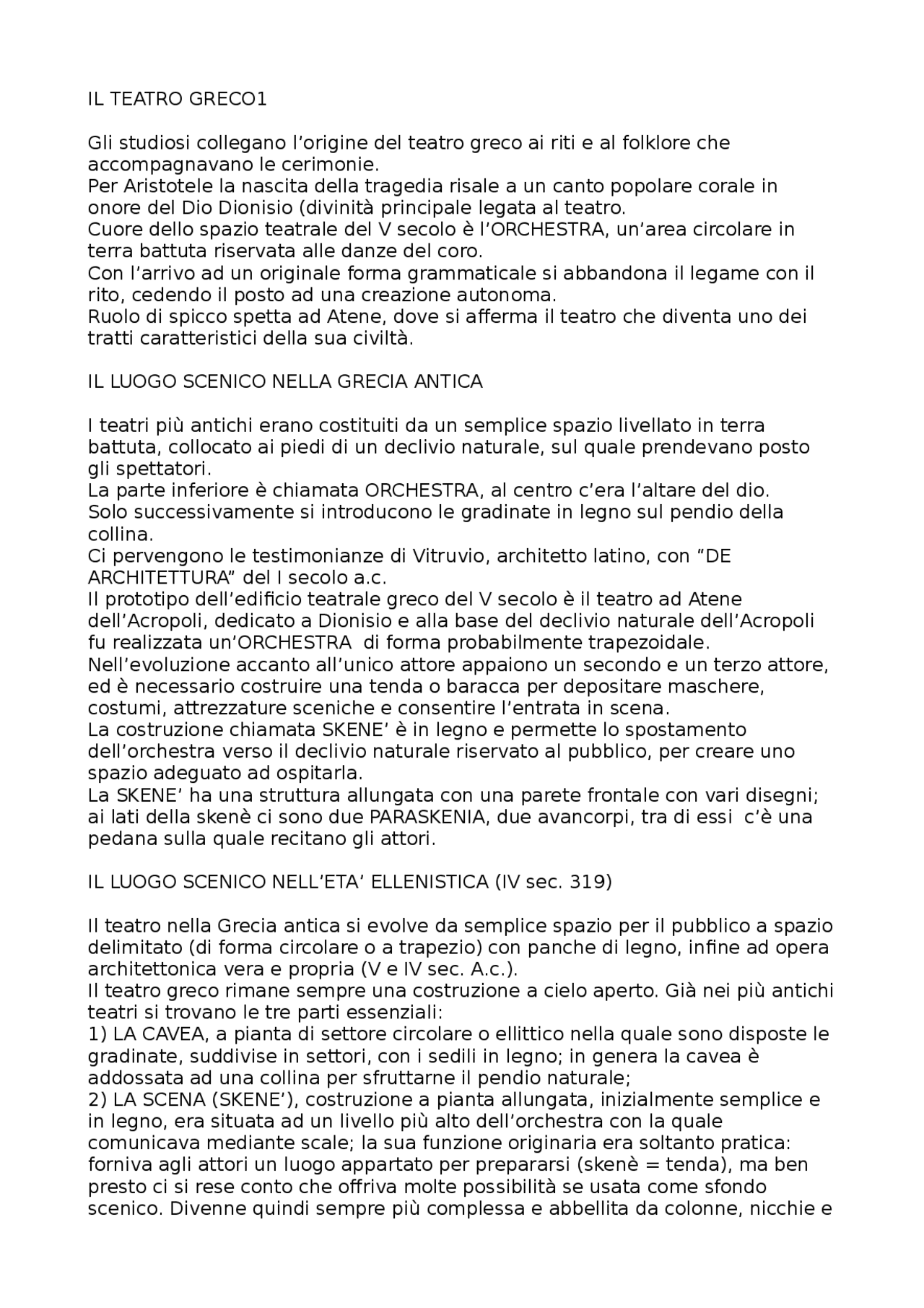 Storia Del Teatro Docsity