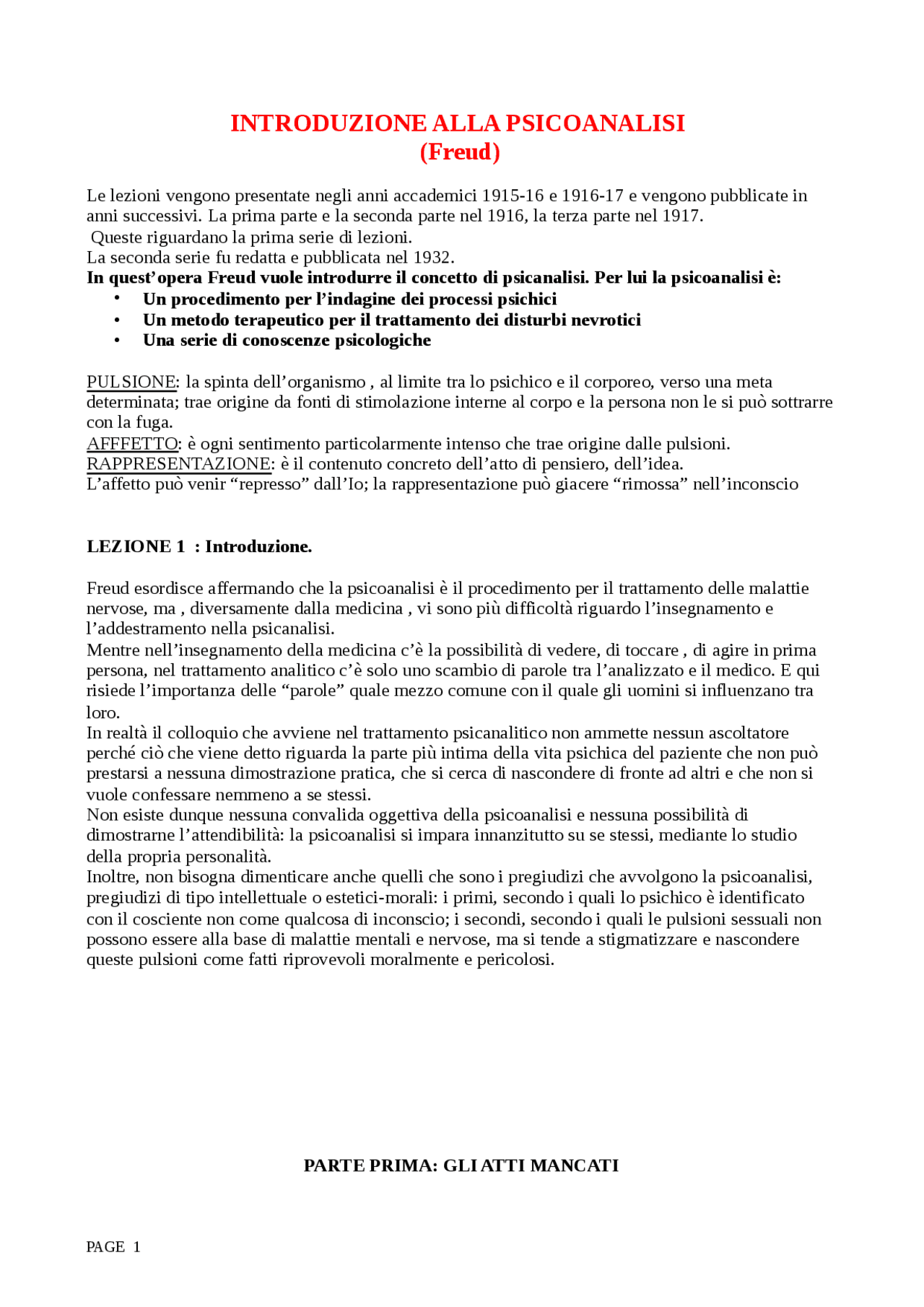 Introdalla Psicoanalisi Docsity