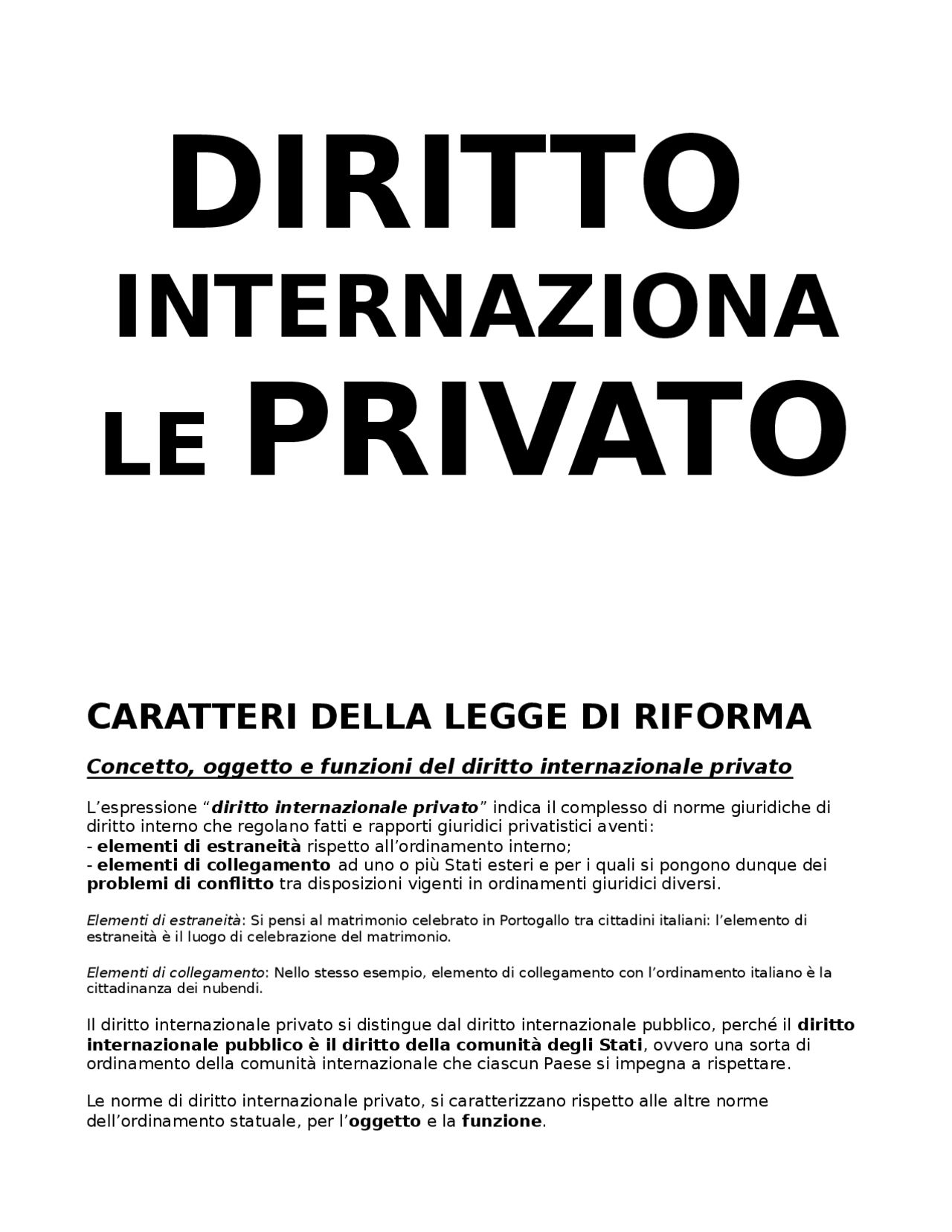 Diritto Internazionale Privato Docsity