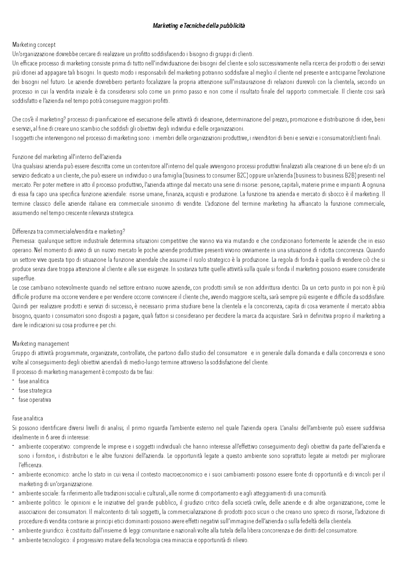 Marketing E Tecniche Della Comunicazione Docsity