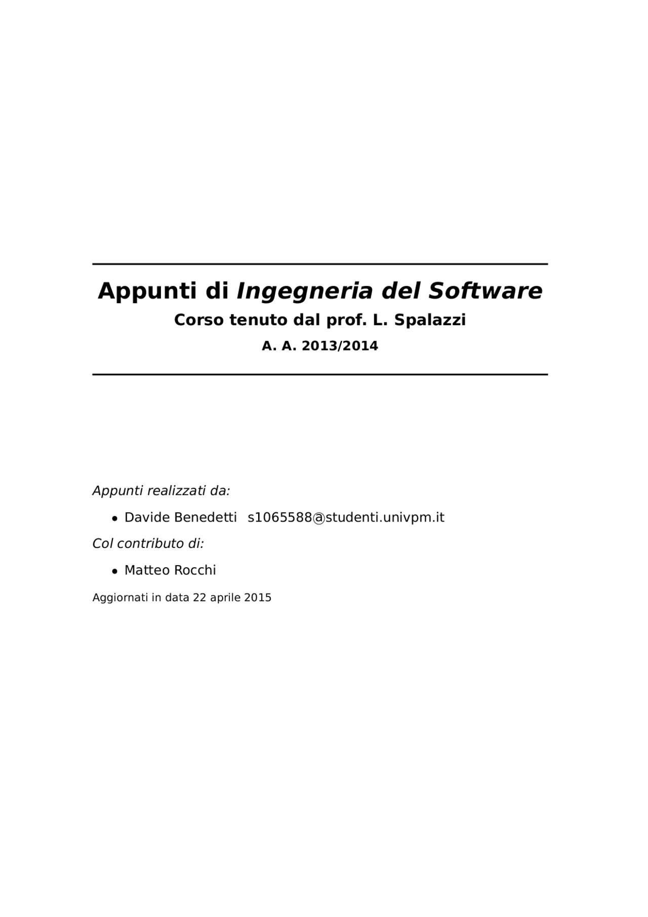 Ingegneria Del Software Docsity