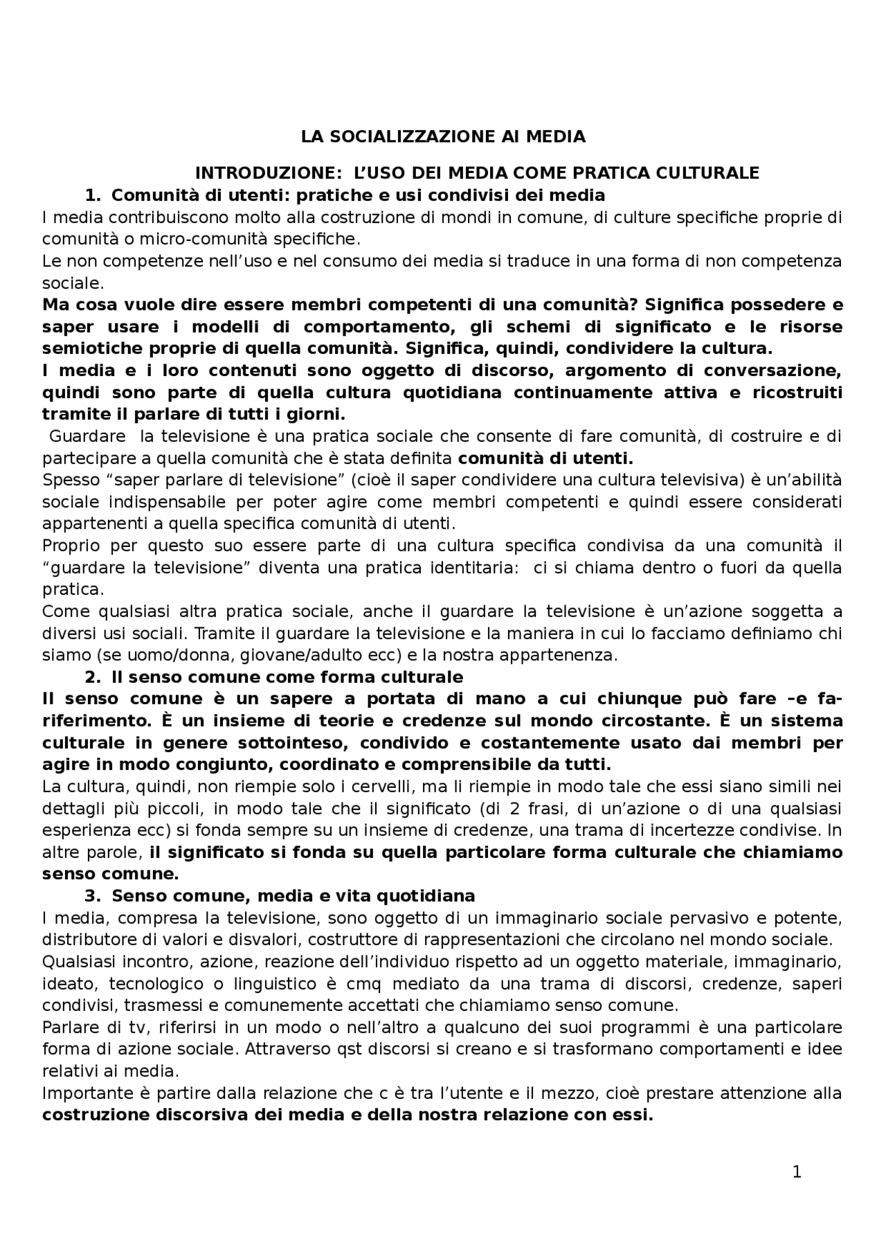 La Socializzazione Ai Media Docsity