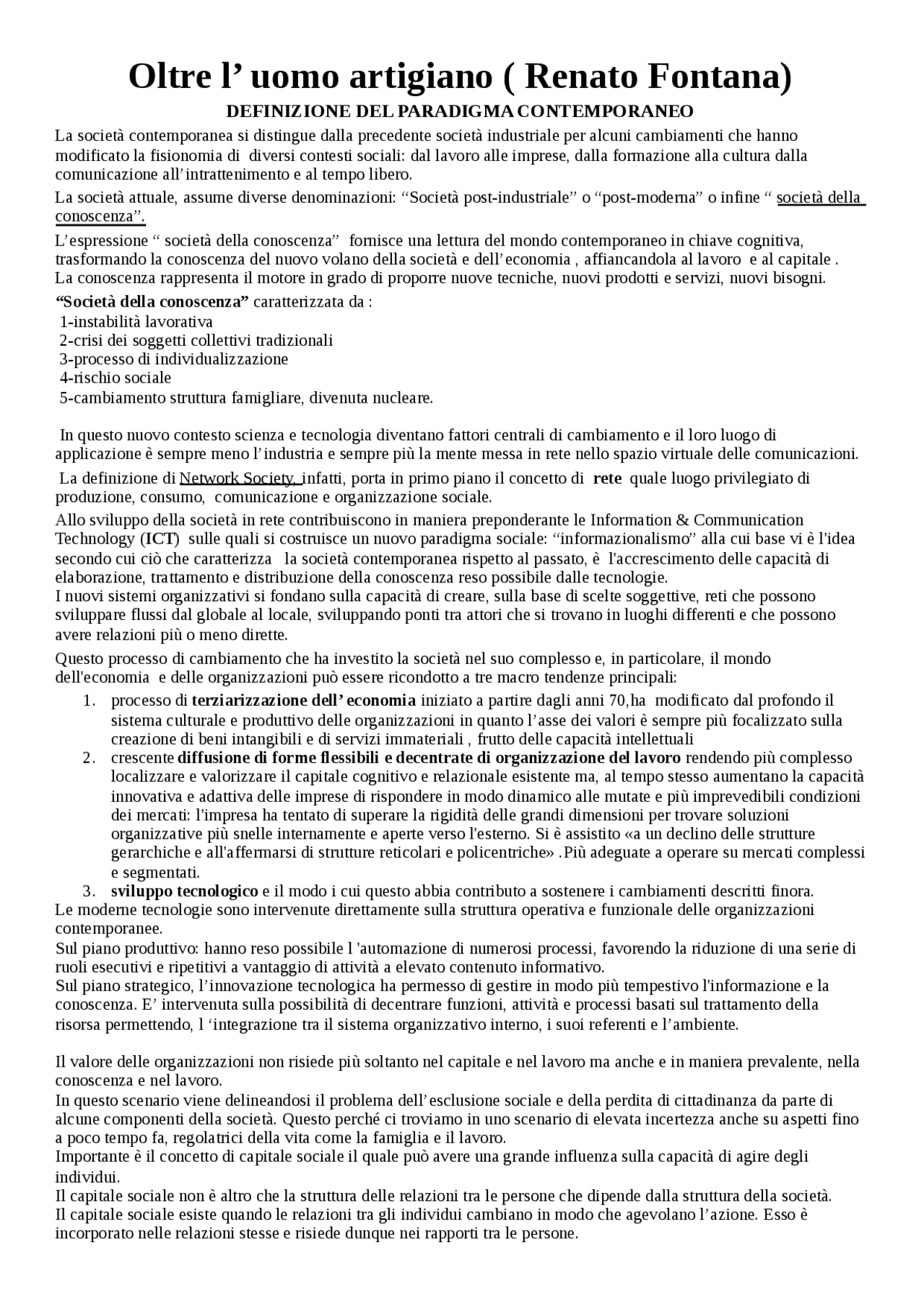 Riassunto Sistemi Socio Economici Docsity